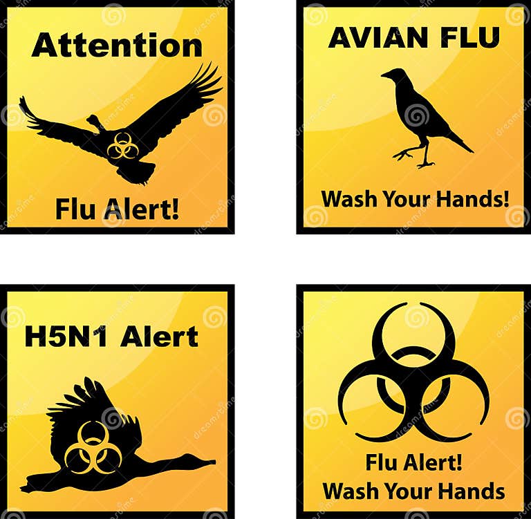 Avian flu alerts icons stock vector. Illustration of influenza - 36572309