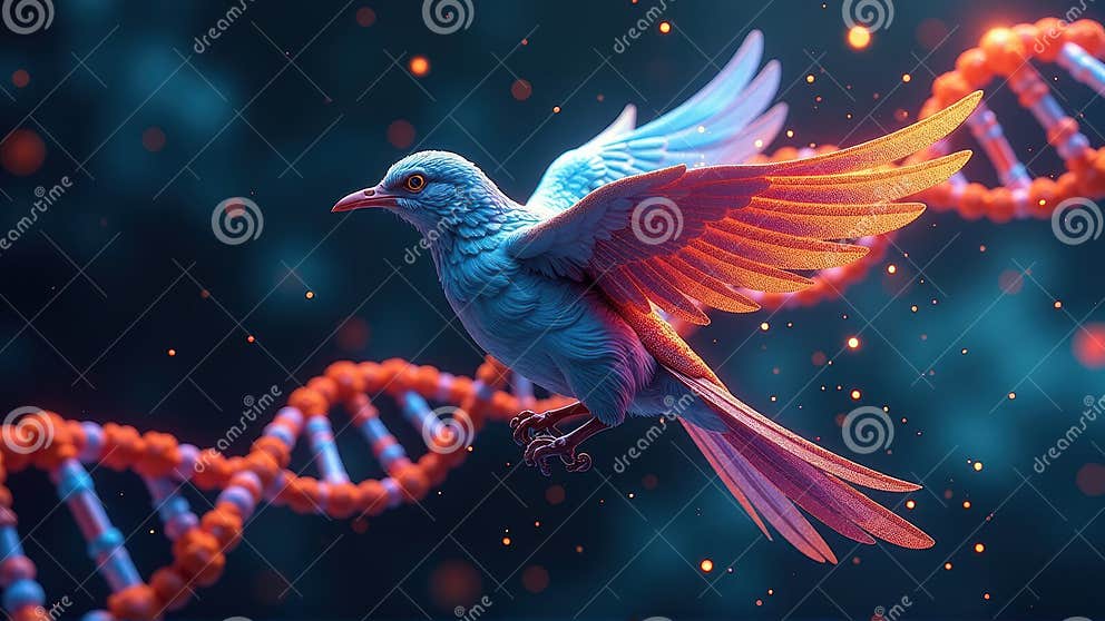 Avian Genetic Evolution stock illustration. Illustration of technology ...