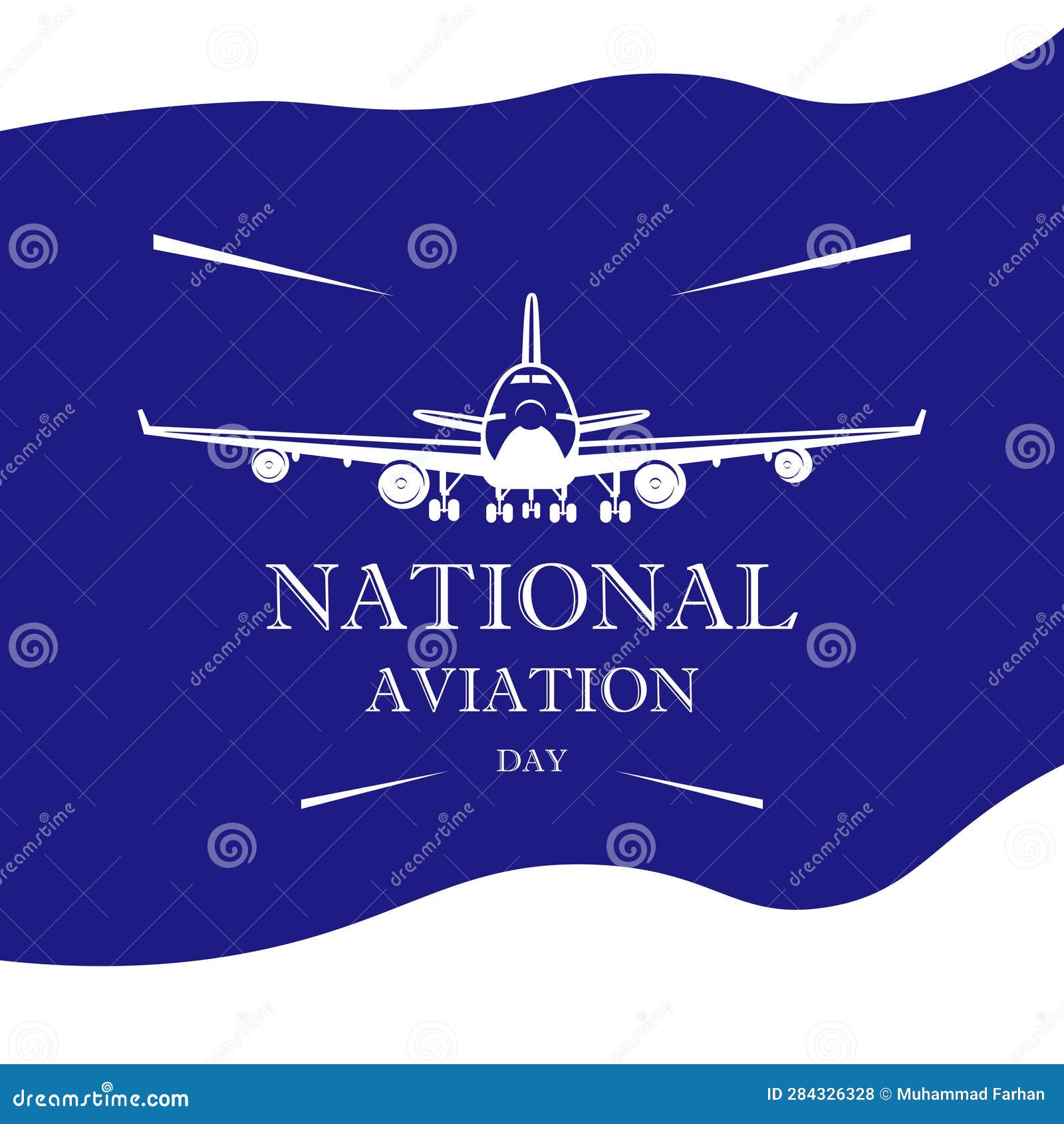 National Aviation Day Typography Graphic Design Stock Vector ...