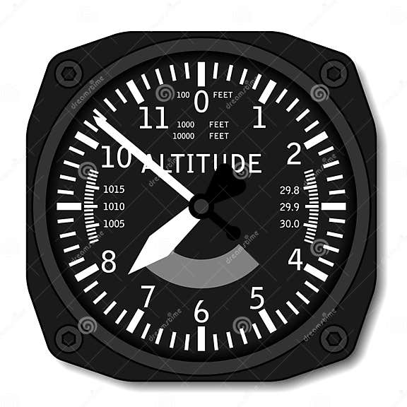 Aviation Airplane Altimeter Stock Vector - Illustration of indicator ...