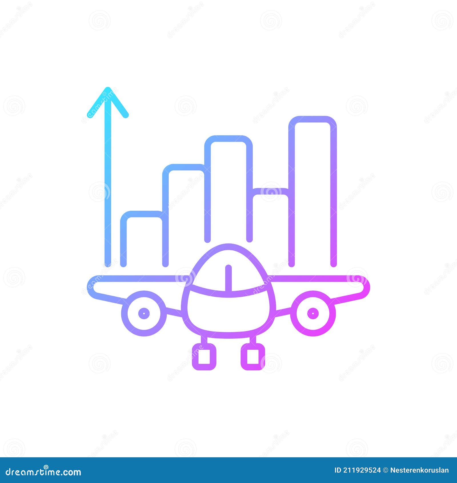 Aviation Analytics Gradient Linear Vector Icon Stock Vector ...