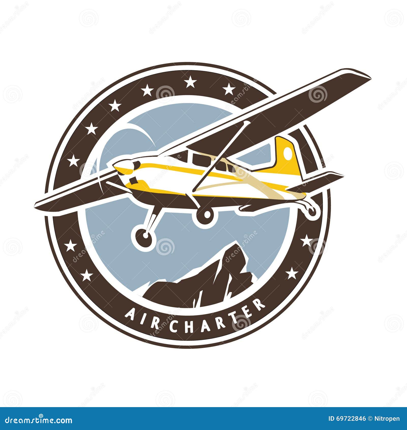 Aviation Badge in Retro Style. Stock Vector - Illustration of flight ...