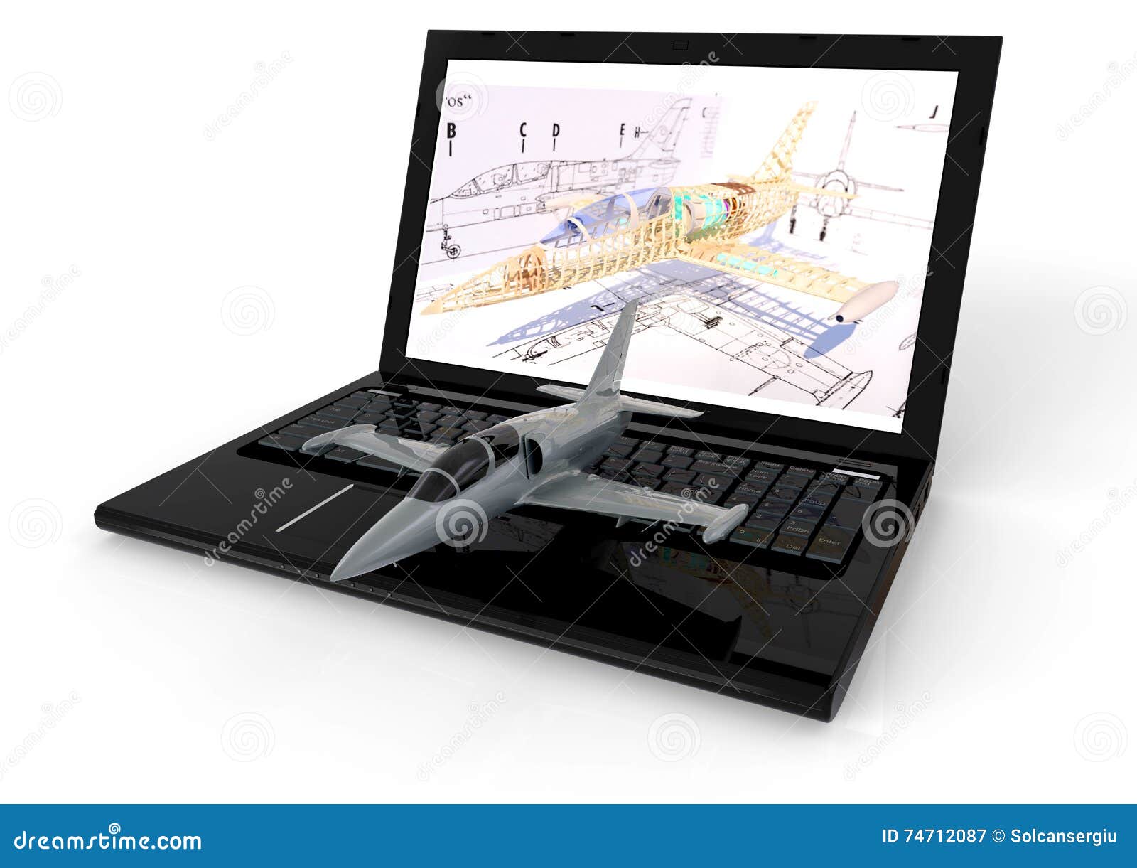 Aviation CAD stock illustration. Illustration of blue - 74712087
