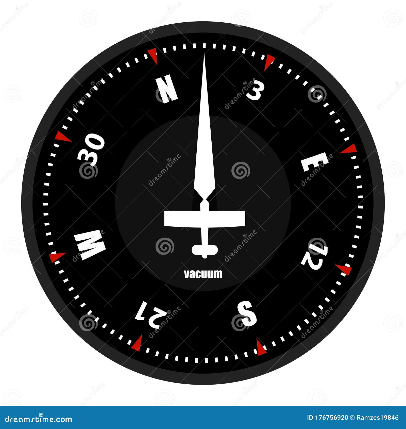 Aviation Compass Isolated on White Background in Flat Style Stock ...