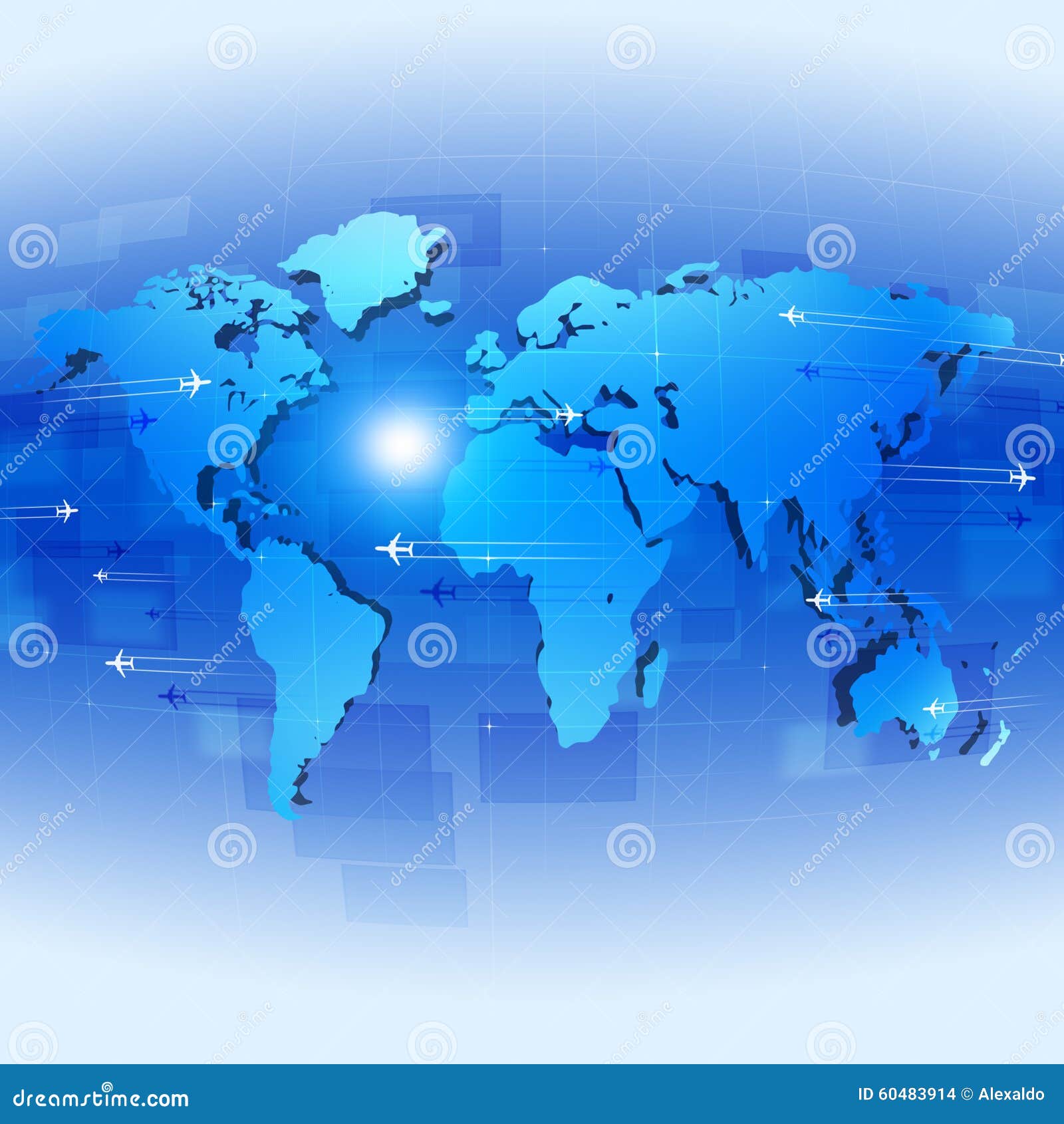 Aviation 3D Blue Background Stock Illustration - Illustration of blurry ...