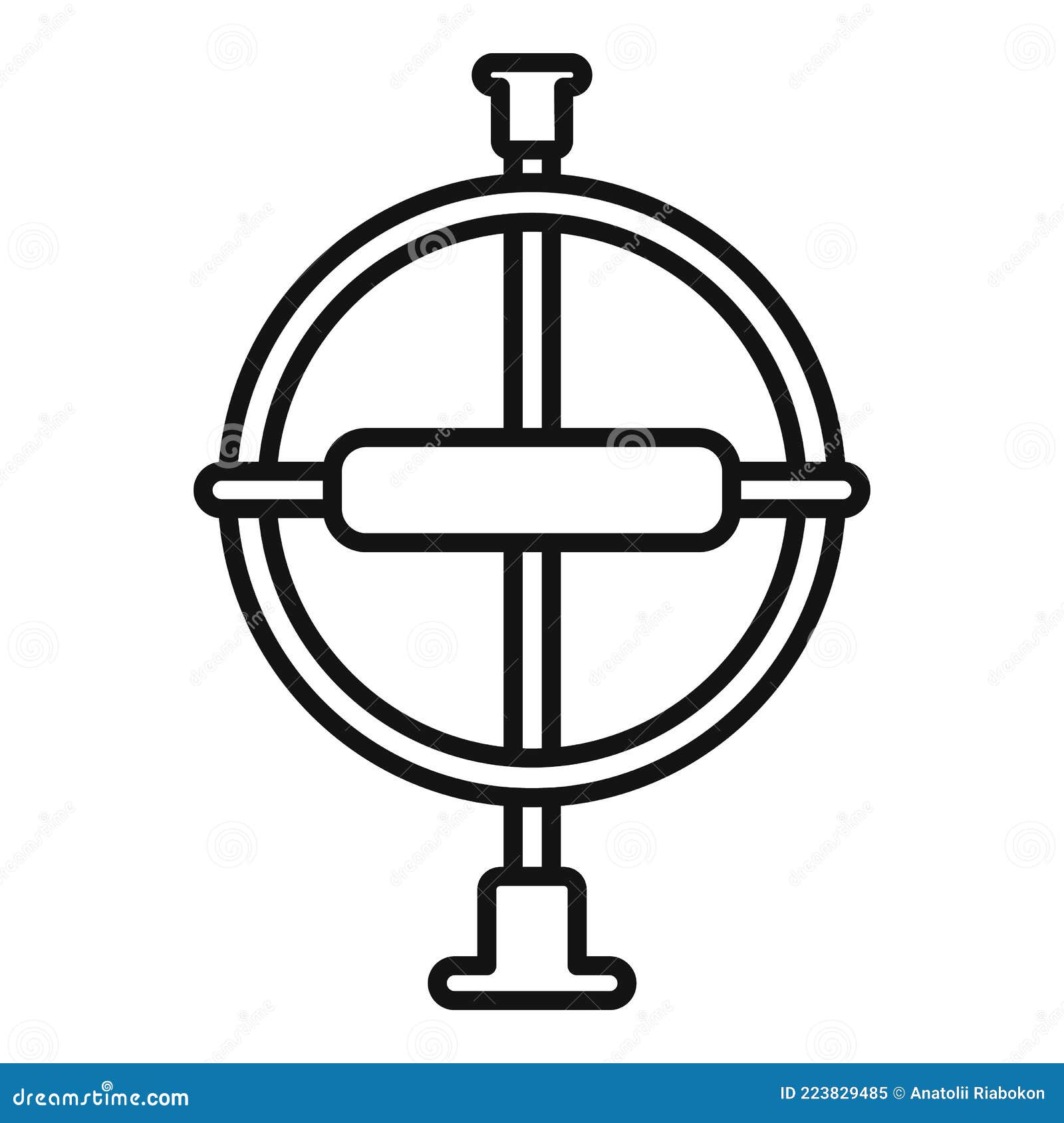 Aviation Gyroscope Icon Outline Vector Accelerometer Sensor Stock
