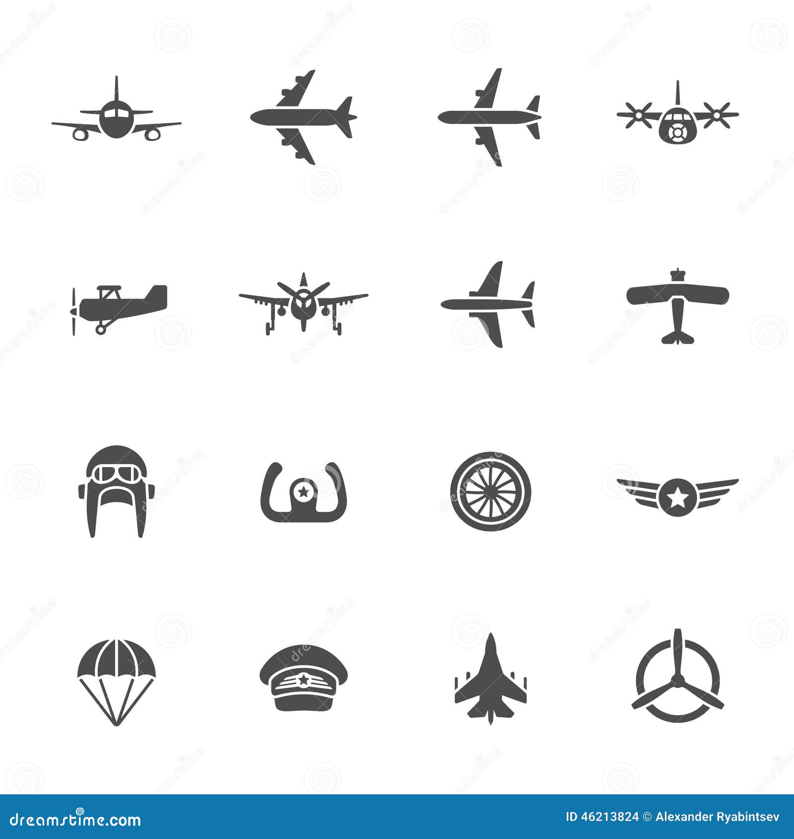 Aviation icon set stock vector. Illustration of altitude - 46213824