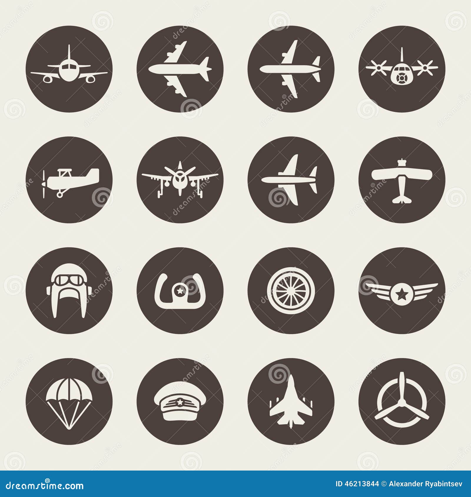 Aviation icon set stock vector. Illustration of flight - 46213844