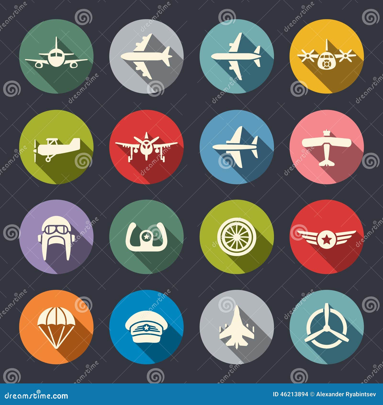 Aviation icon set stock vector. Illustration of aircraft - 46213894