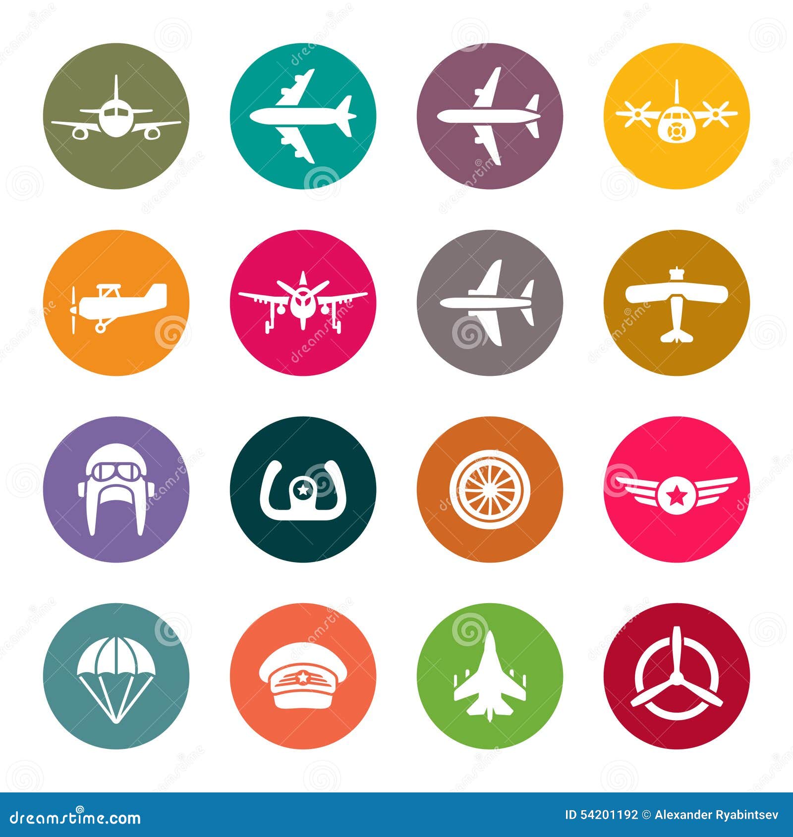 Aviation icon set stock vector. Illustration of aviator - 54201192
