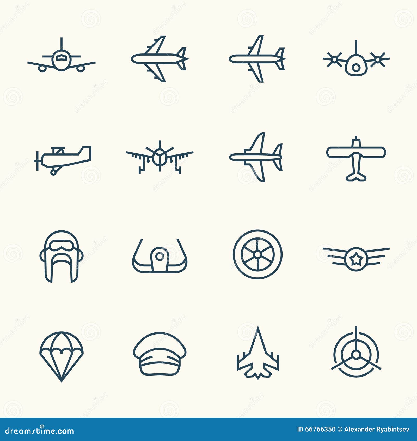 Aviation icon set stock vector. Illustration of label - 66766350