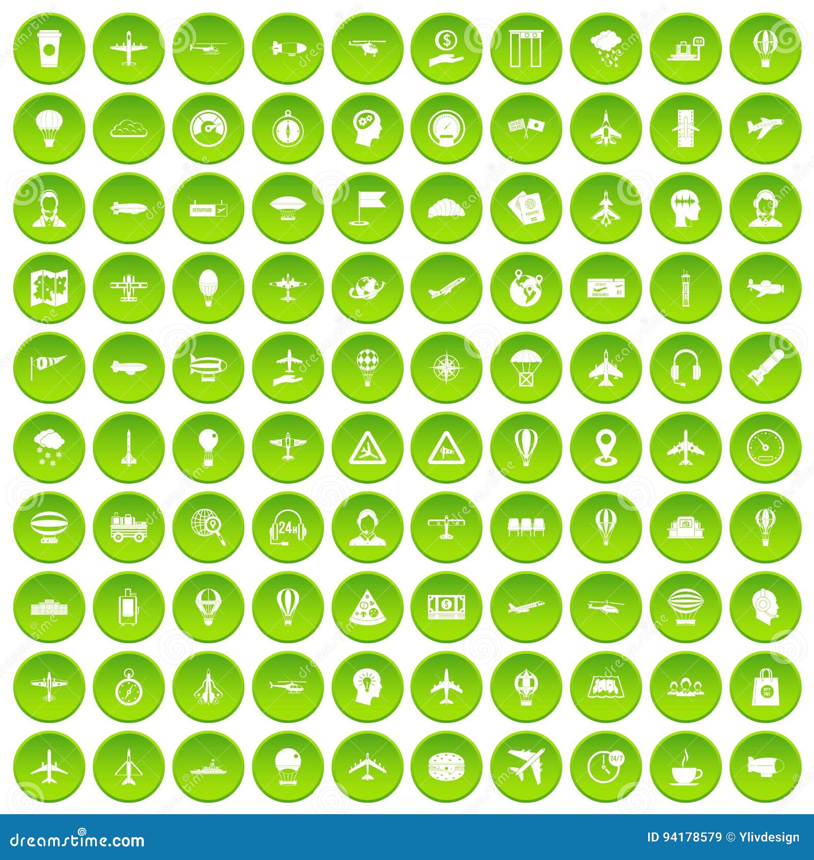 Set Of Aviation Icons. Small Aviation Symbols And Elements Flat Design ...