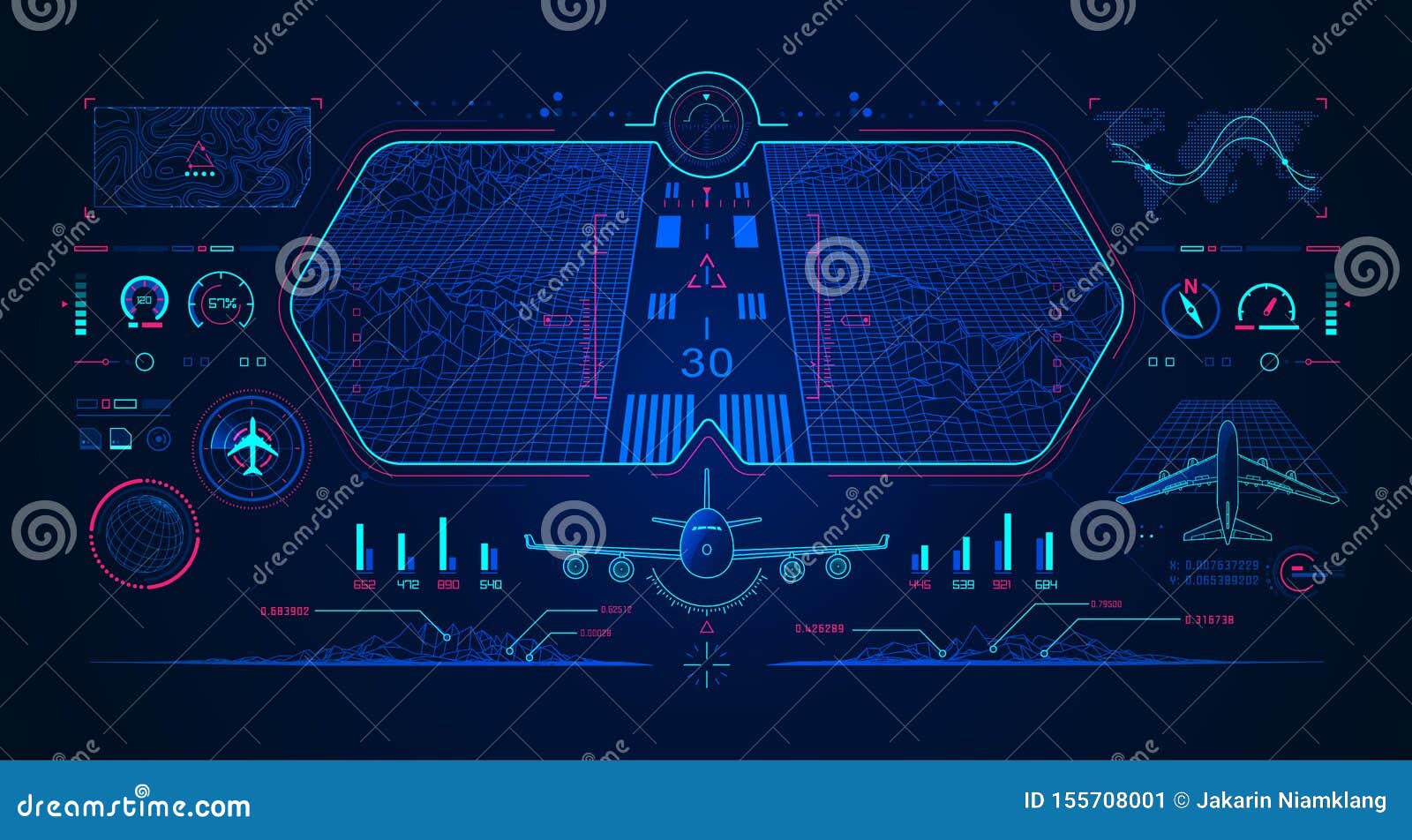 Aviation interface stock vector. Illustration of control - 155708001