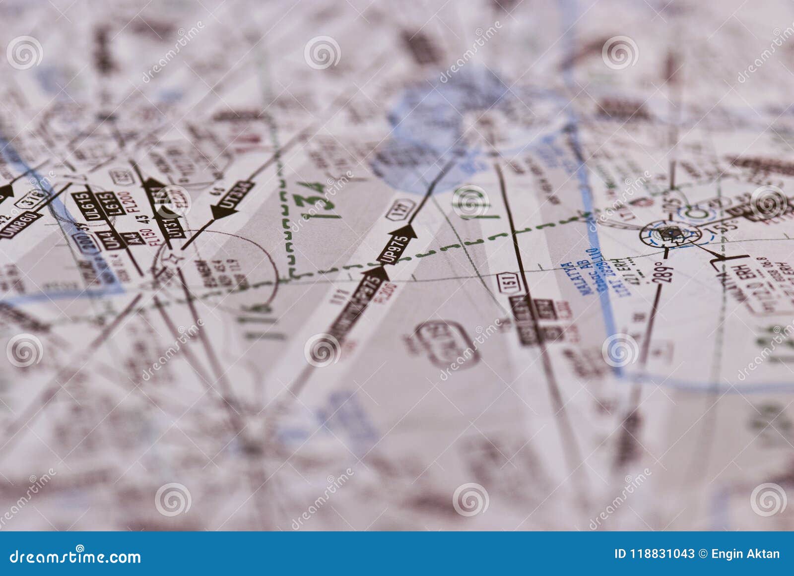 Aviation Map for Airliners and Private Jets Stock Image - Image of ...