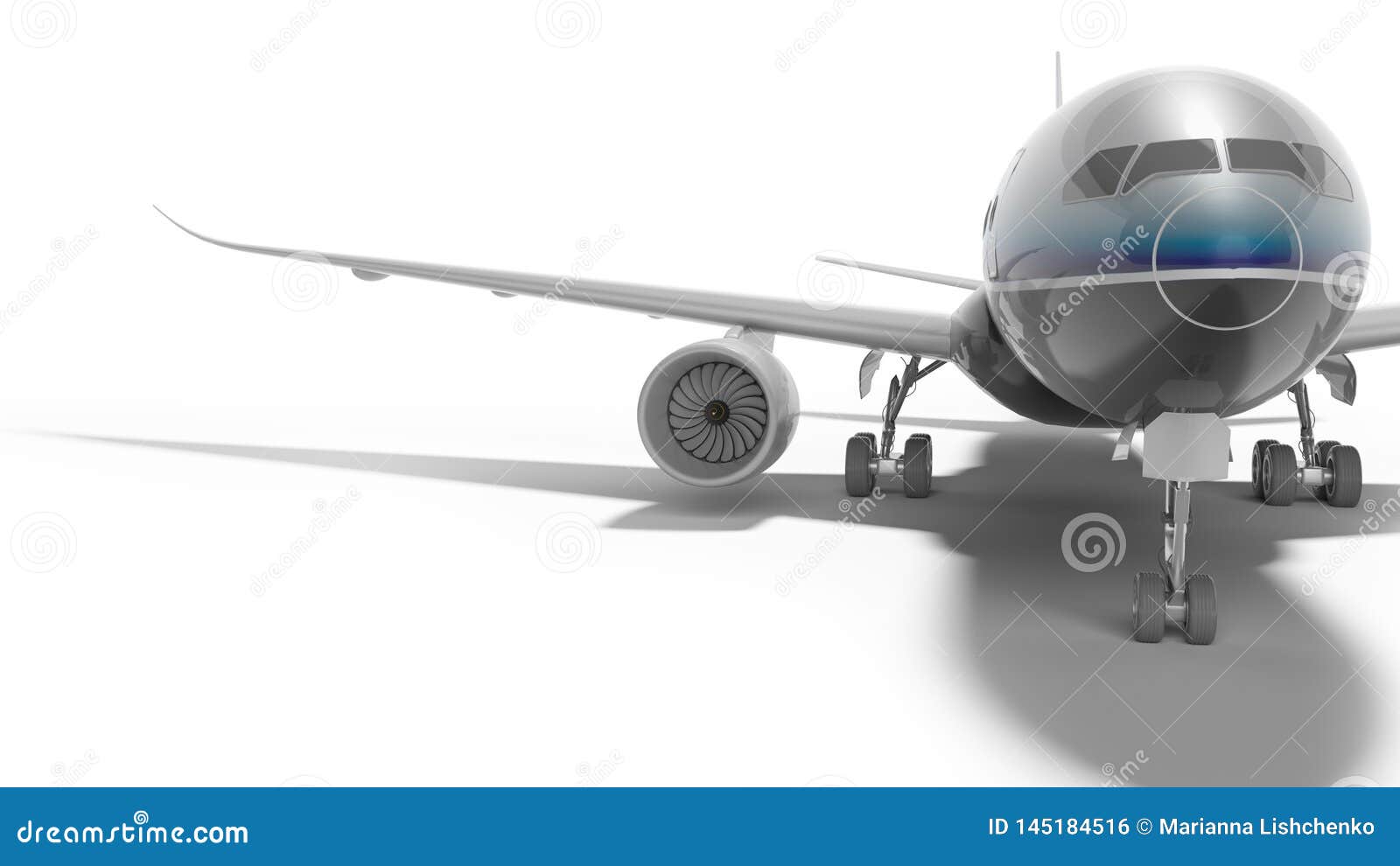 Aviation Passenger Plane Isolated 3d Render On Blue Background With ...