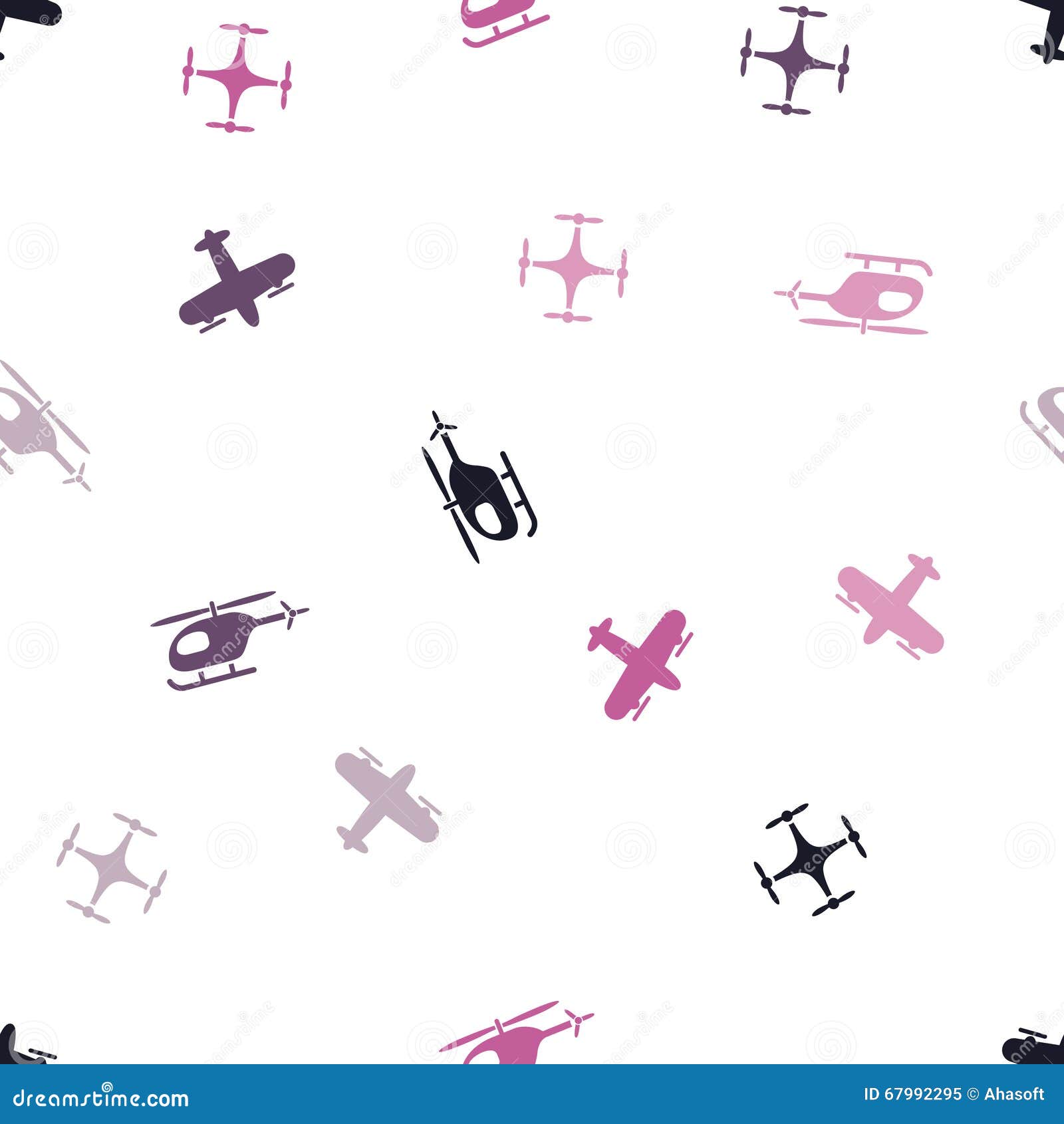 Aviation Seamless Flat Vector Pattern Stock Vector - Illustration of ...