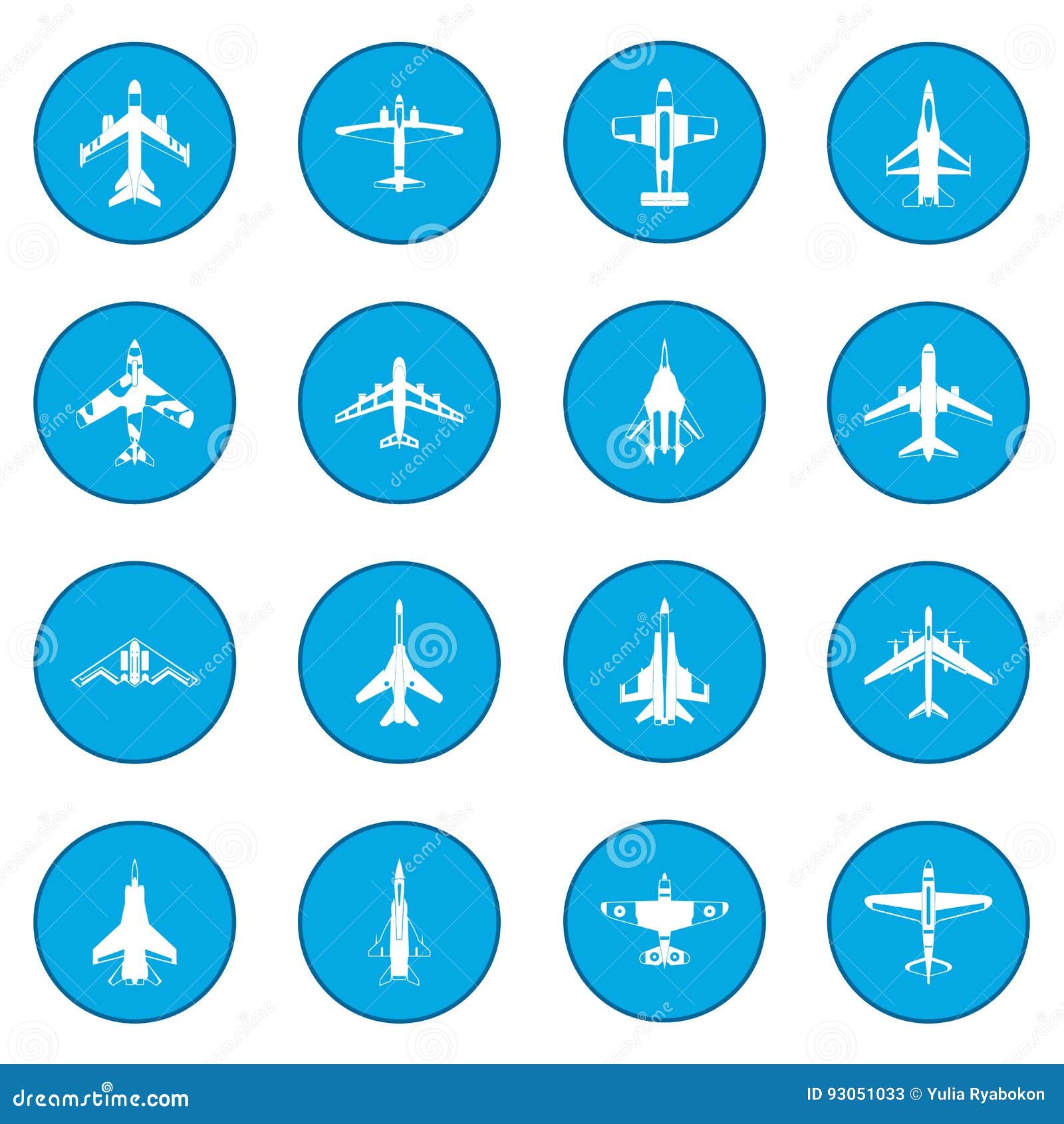 Aviation set icon blue stock vector. Illustration of blue - 93051033