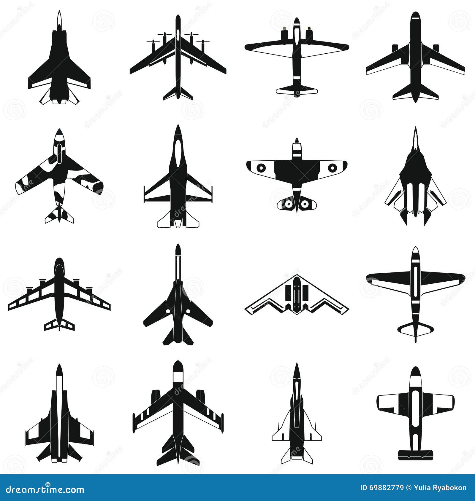 Aviation set icons stock vector. Illustration of control - 69882779