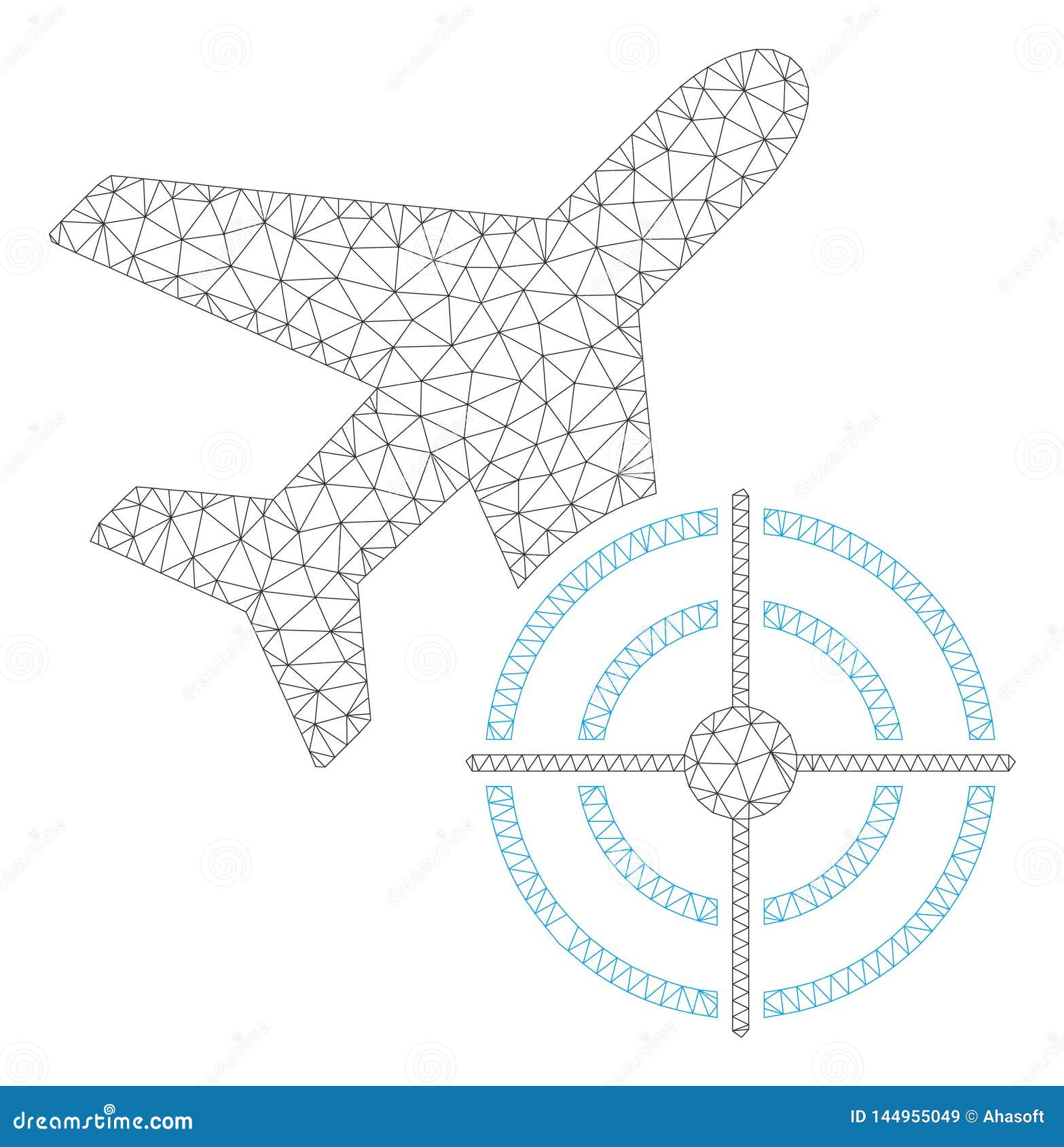 Aviation Target Polygonal Frame Vector Mesh Illustration Stock Vector