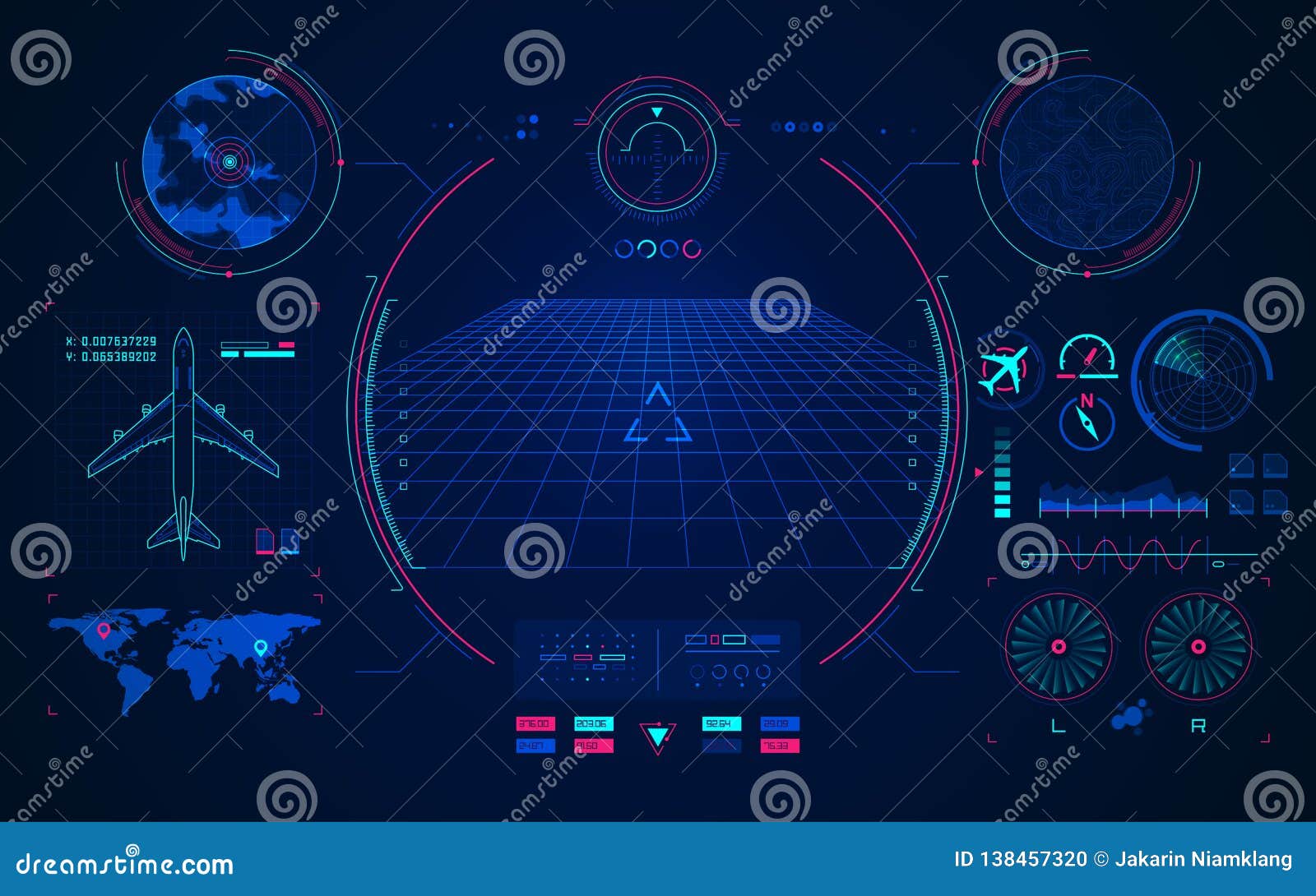 Aviation technology stock vector. Illustration of dashboard - 138457320