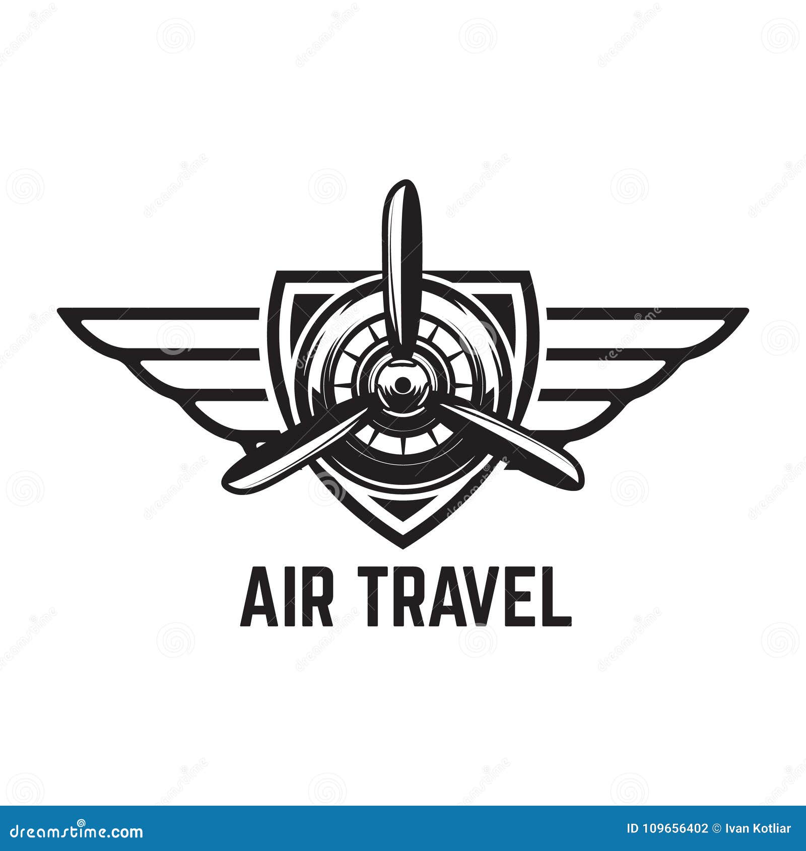 Aviation Training Center Emblem Template With Retro Airplane. Design ... Aviation Training Center Emblem Template With Retro Airplane. Design ...