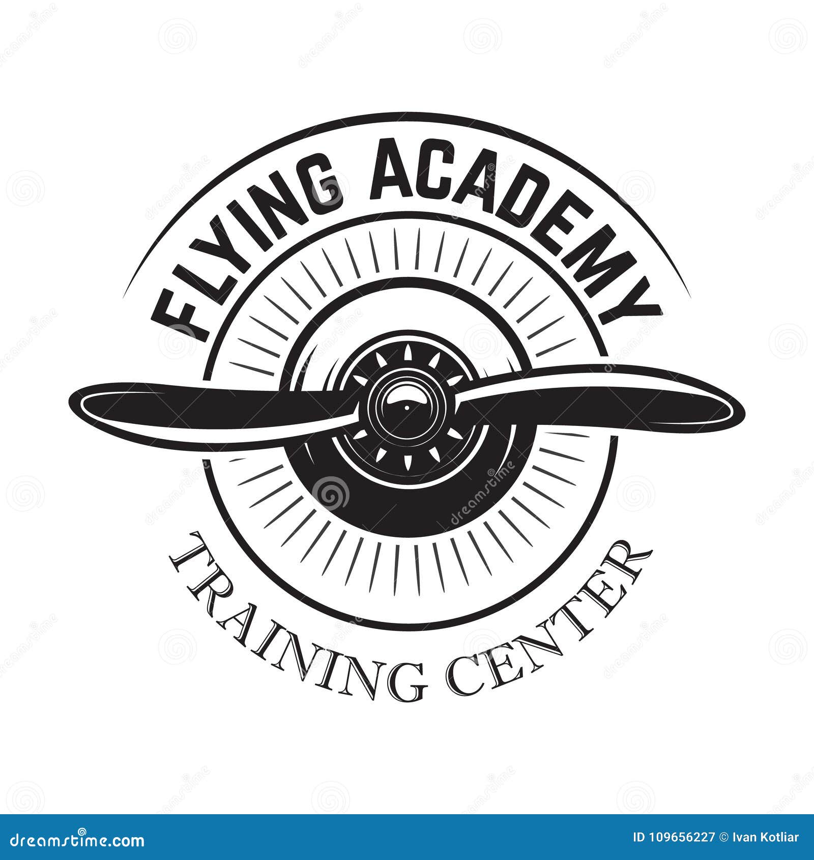 Aviation Training Center Emblem Template With Retro Airplane. Design ... Aviation Training Center Emblem Template With Retro Airplane. Design ...