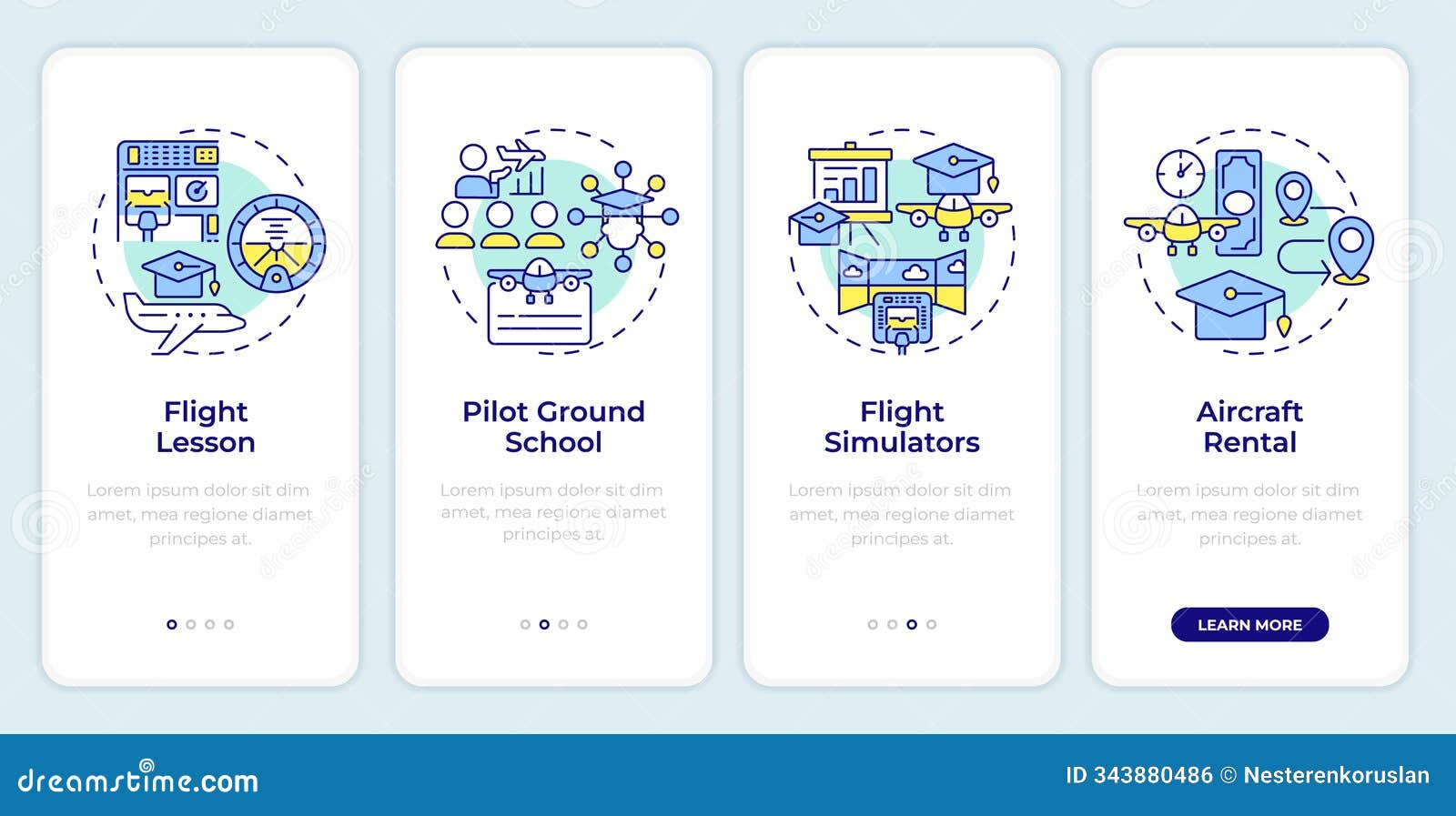 Aviation Training Types Rectangle Infographic Vector | CartoonDealer ...