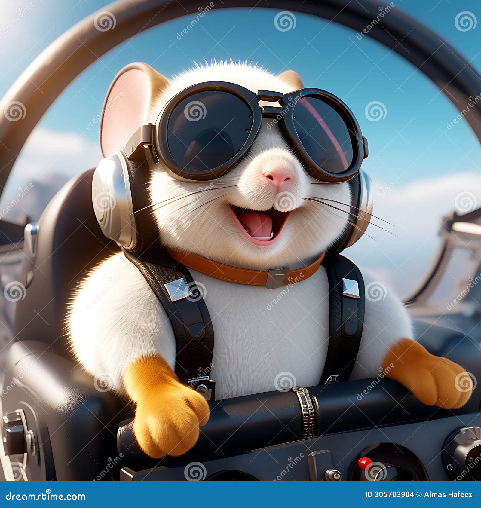 Aviator Adventures: a Cute Mouse Pilot Wearing Aviator Goggles ...