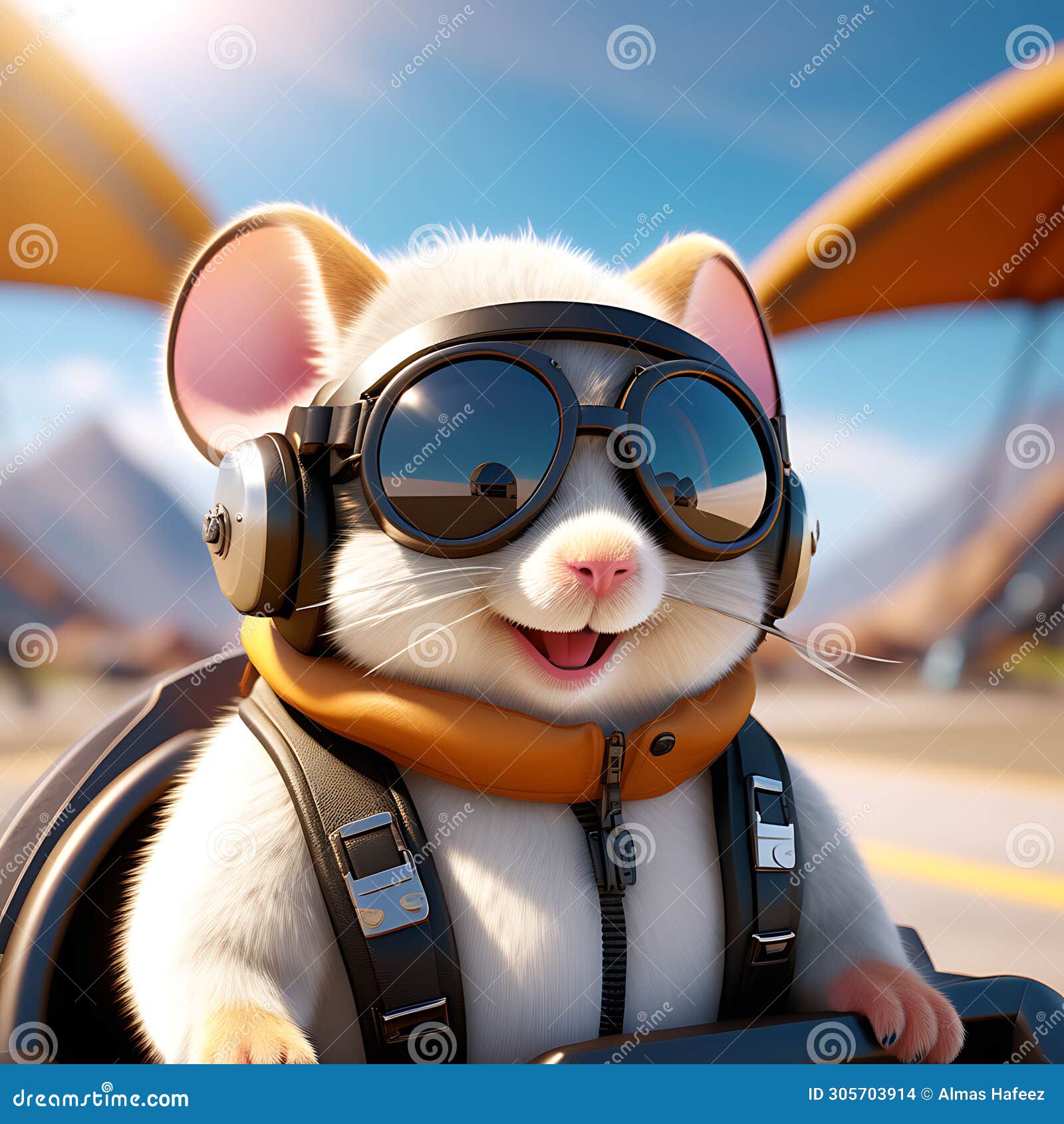 Aviator Adventures: a Cute Mouse Pilot Wearing Aviator Goggles ...