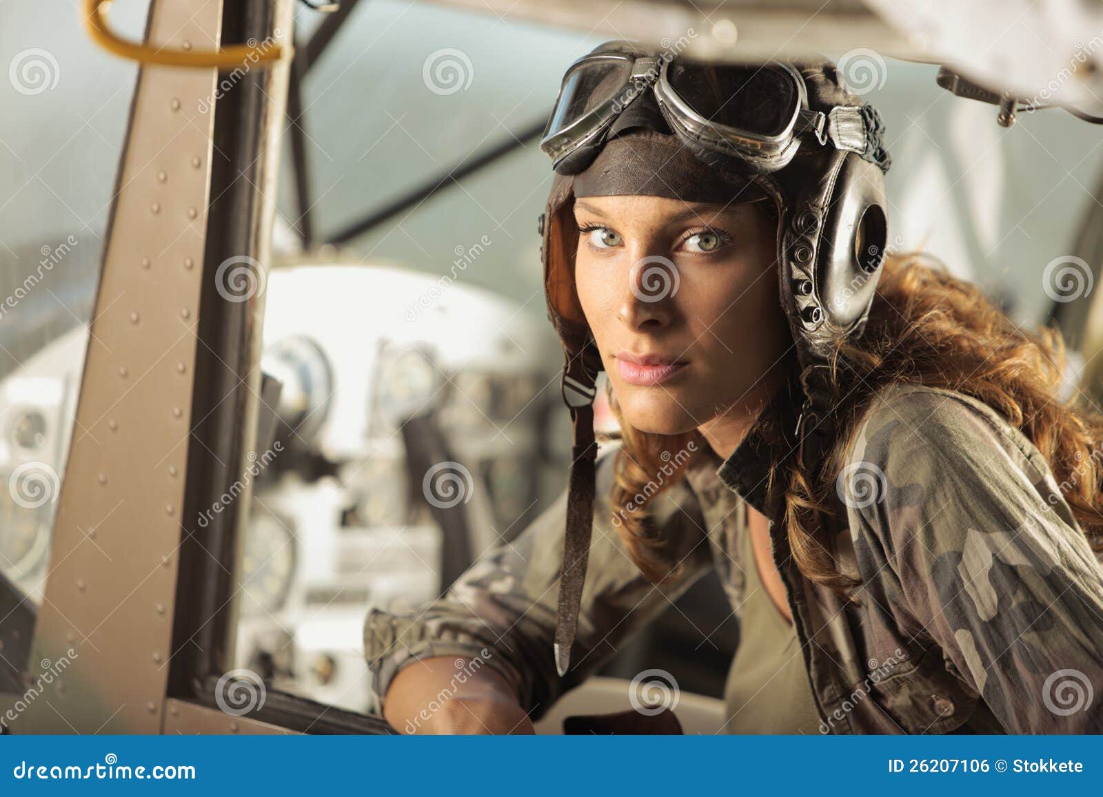 Aviator female stock photo. Image of plane, airport, airplane - 26207106