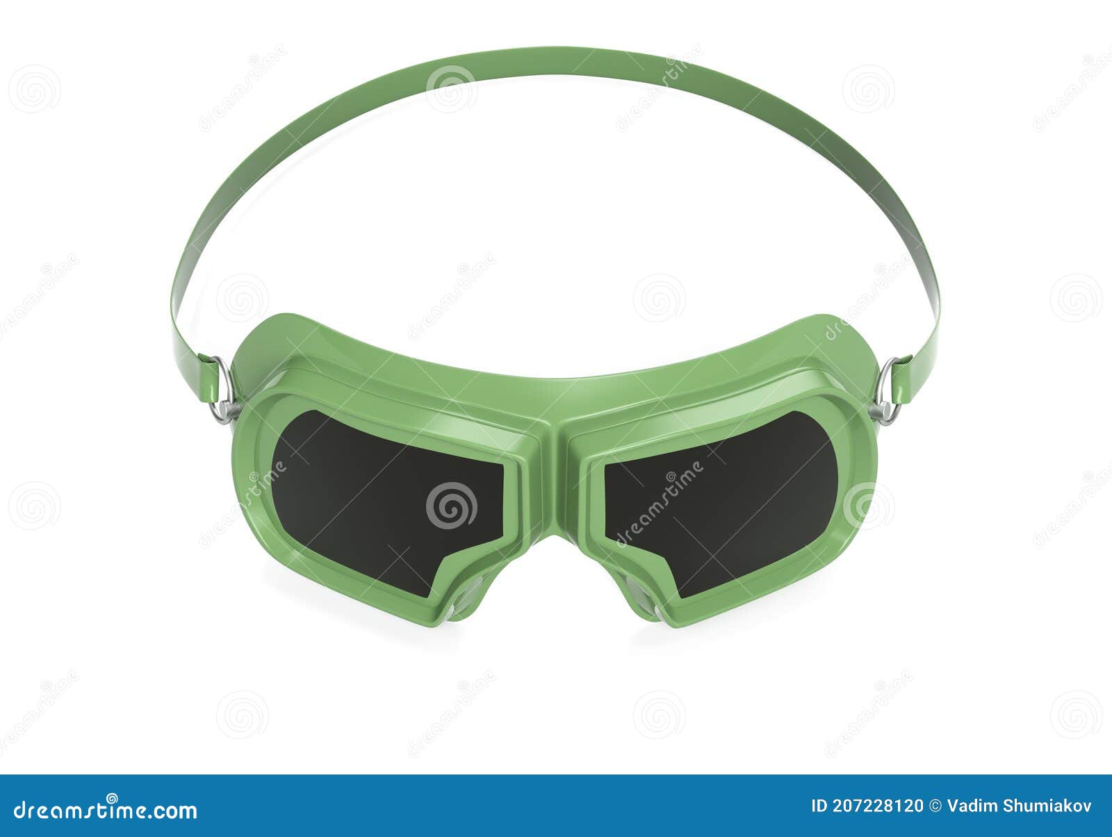 Aviator Goggles in Vintage Style, Front View Stock Photo - Image of ...