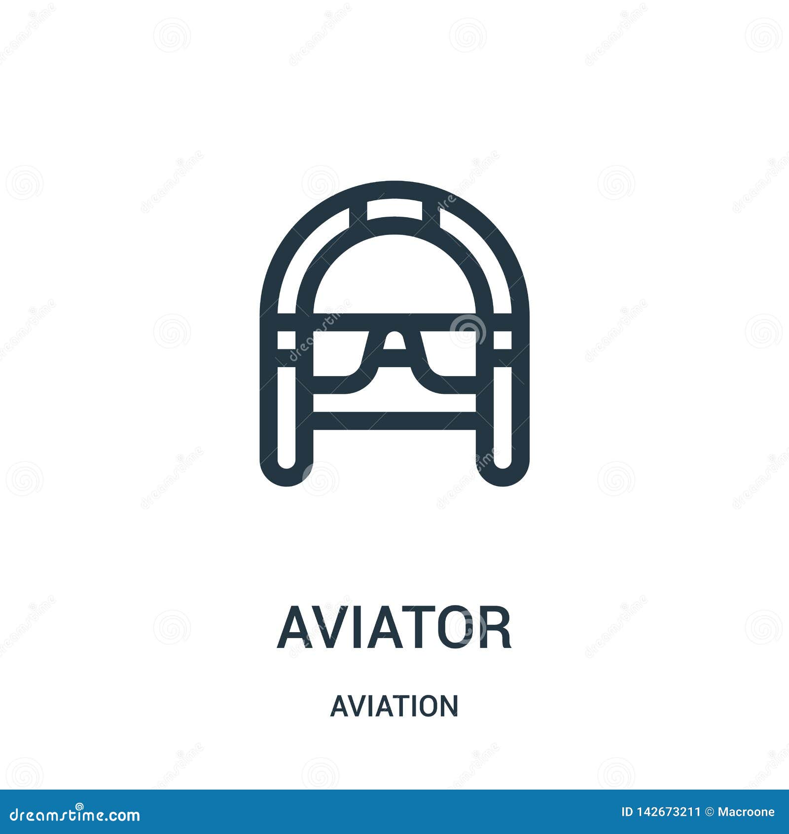 Aviator Icon Vector from Aviation Collection. Thin Line Aviator Outline ...