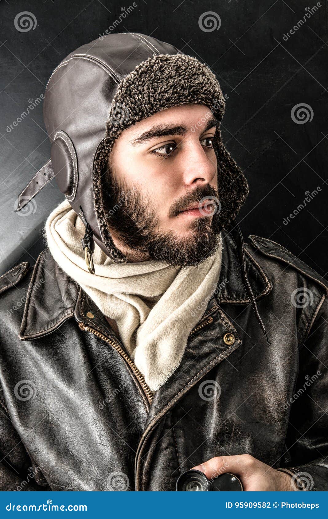 Aviator old stile stock photo. Image of stile, young - 95909582