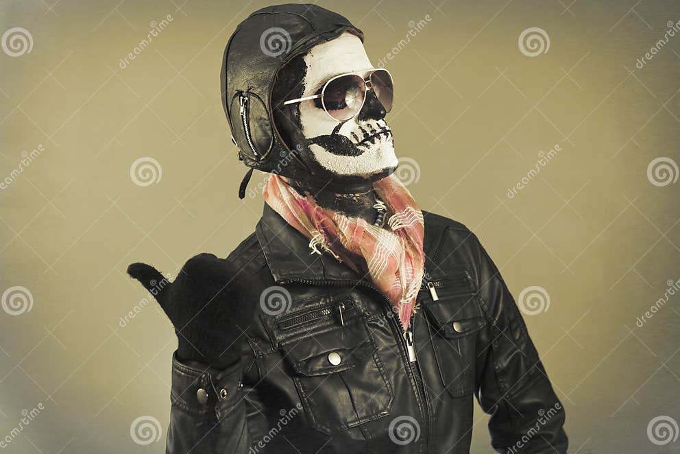 Aviator Skull stock photo. Image of coat, aeronaut, mouth - 55905546