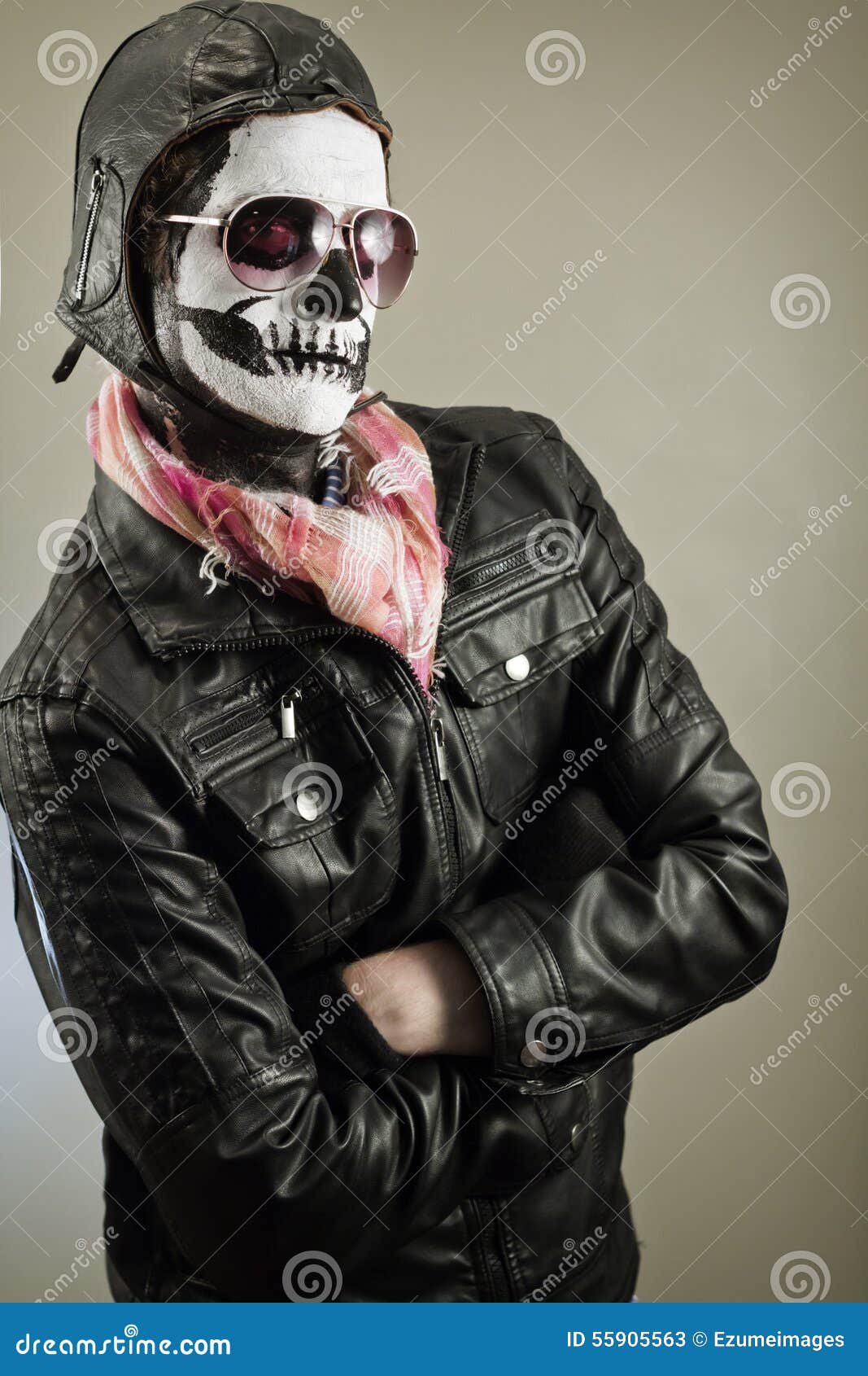 Aviator Skull stock image. Image of people, freaks, jacket - 55905563