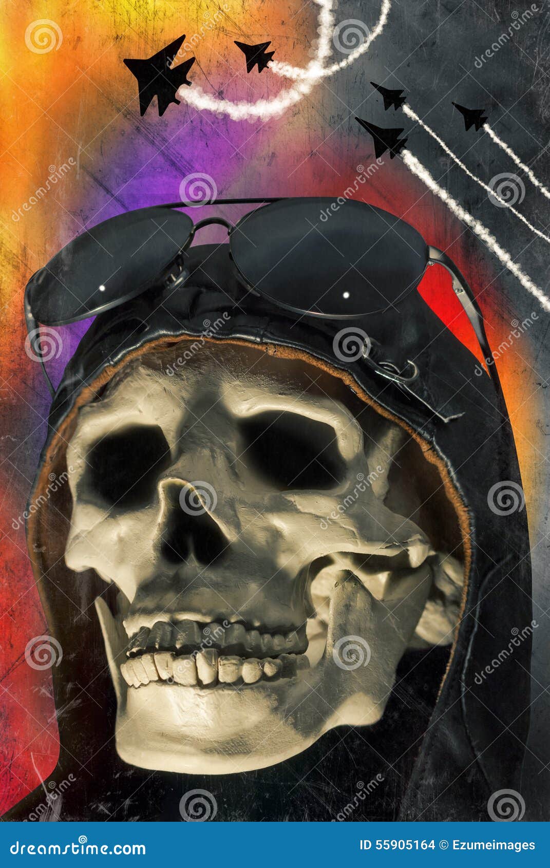 Dead Aviator Skull Royalty-Free Stock Photo | CartoonDealer.com #55907007