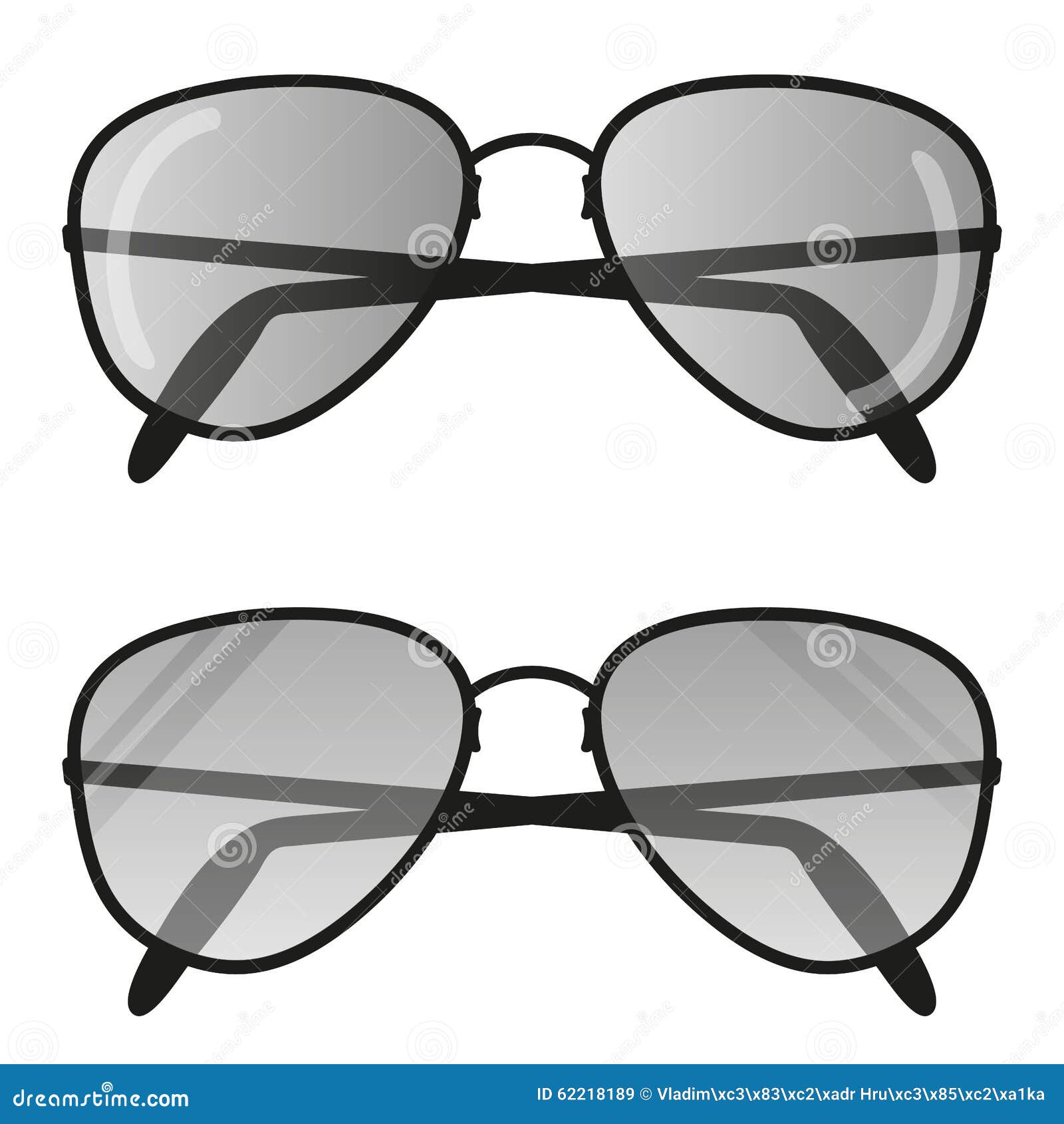 Aviator Sunglasses . Pilot Glasses Flat Stock Vector - Illustration of ...