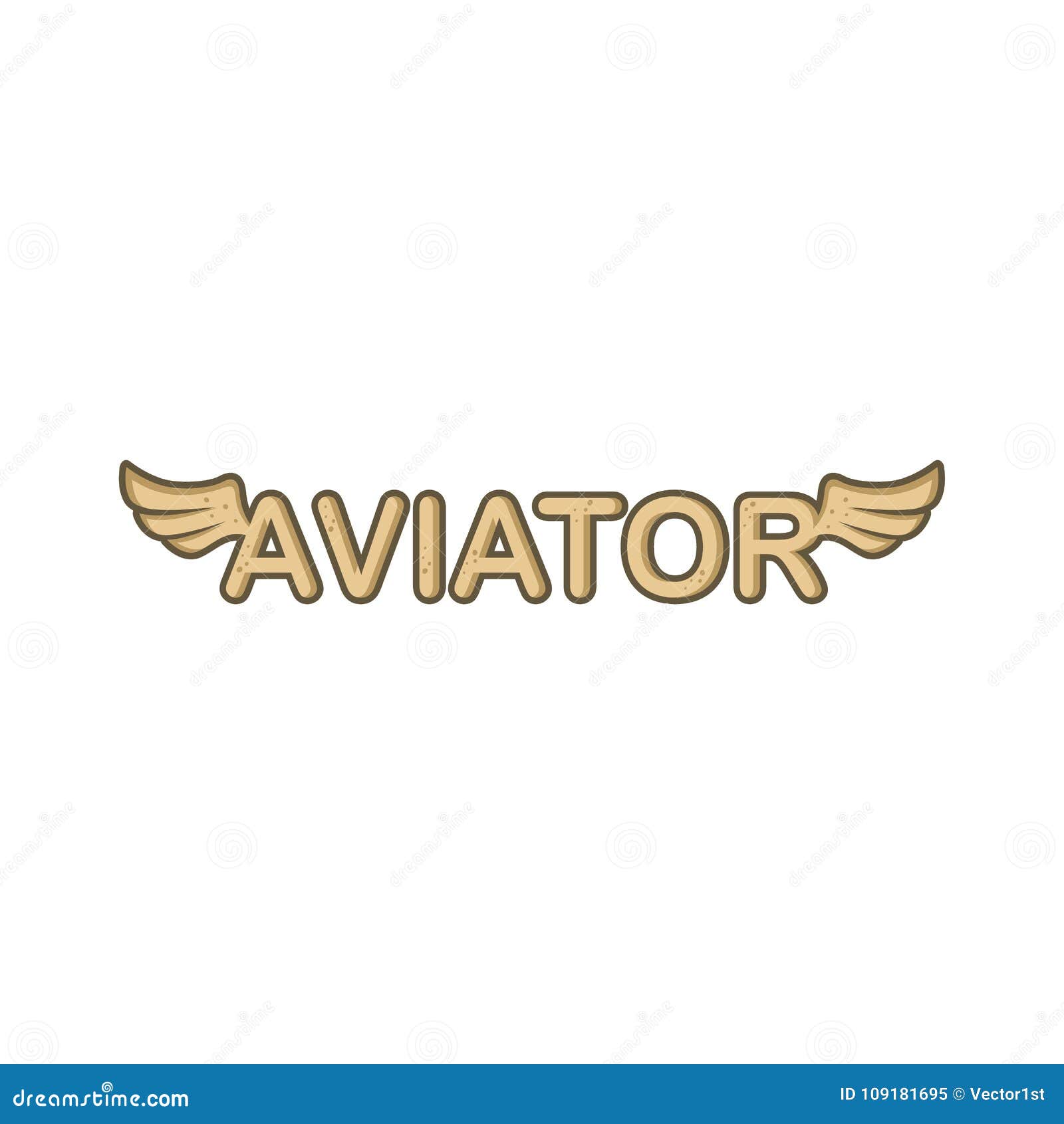 Aviator Text with Angel Bird Wing Stock Vector - Illustration of font ...