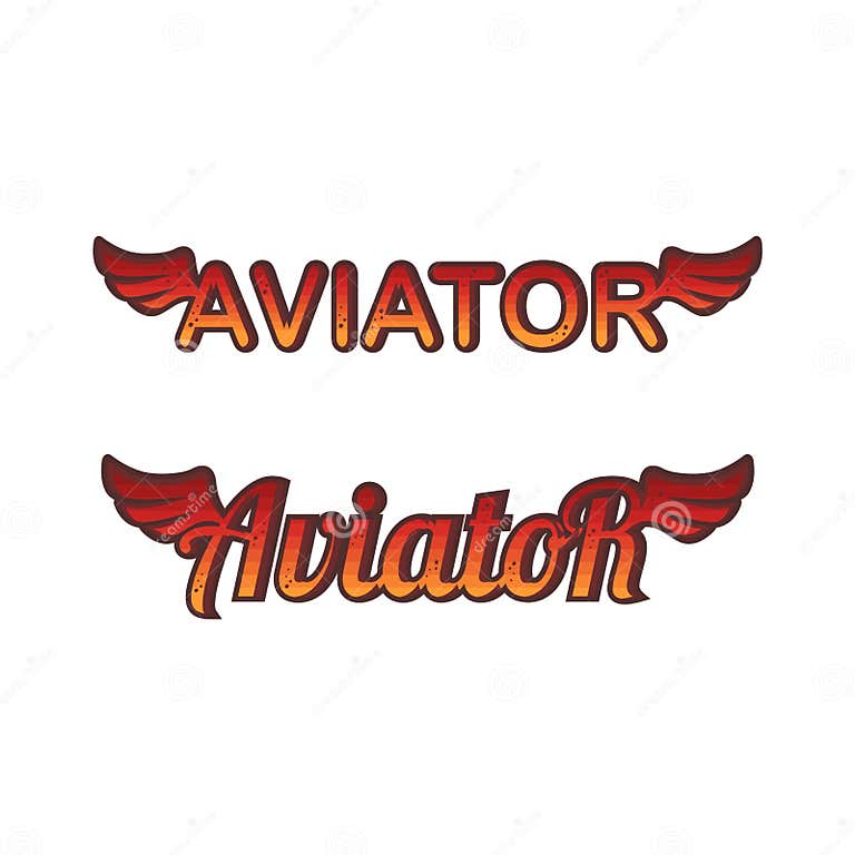 Aviator Text with Red Wing Set Vector Stock Illustration - Illustration ...