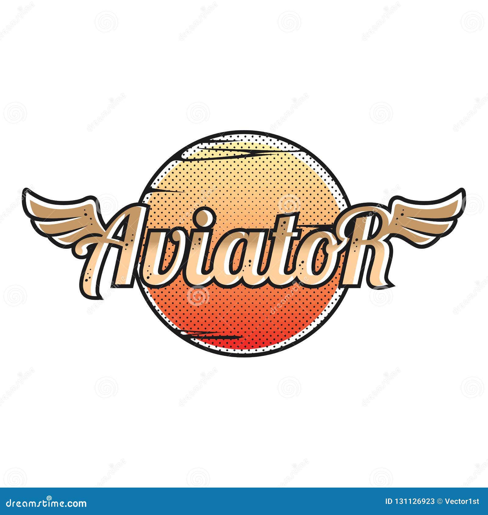 Aviator wing sign symbol stock vector. Illustration of wing - 131126923