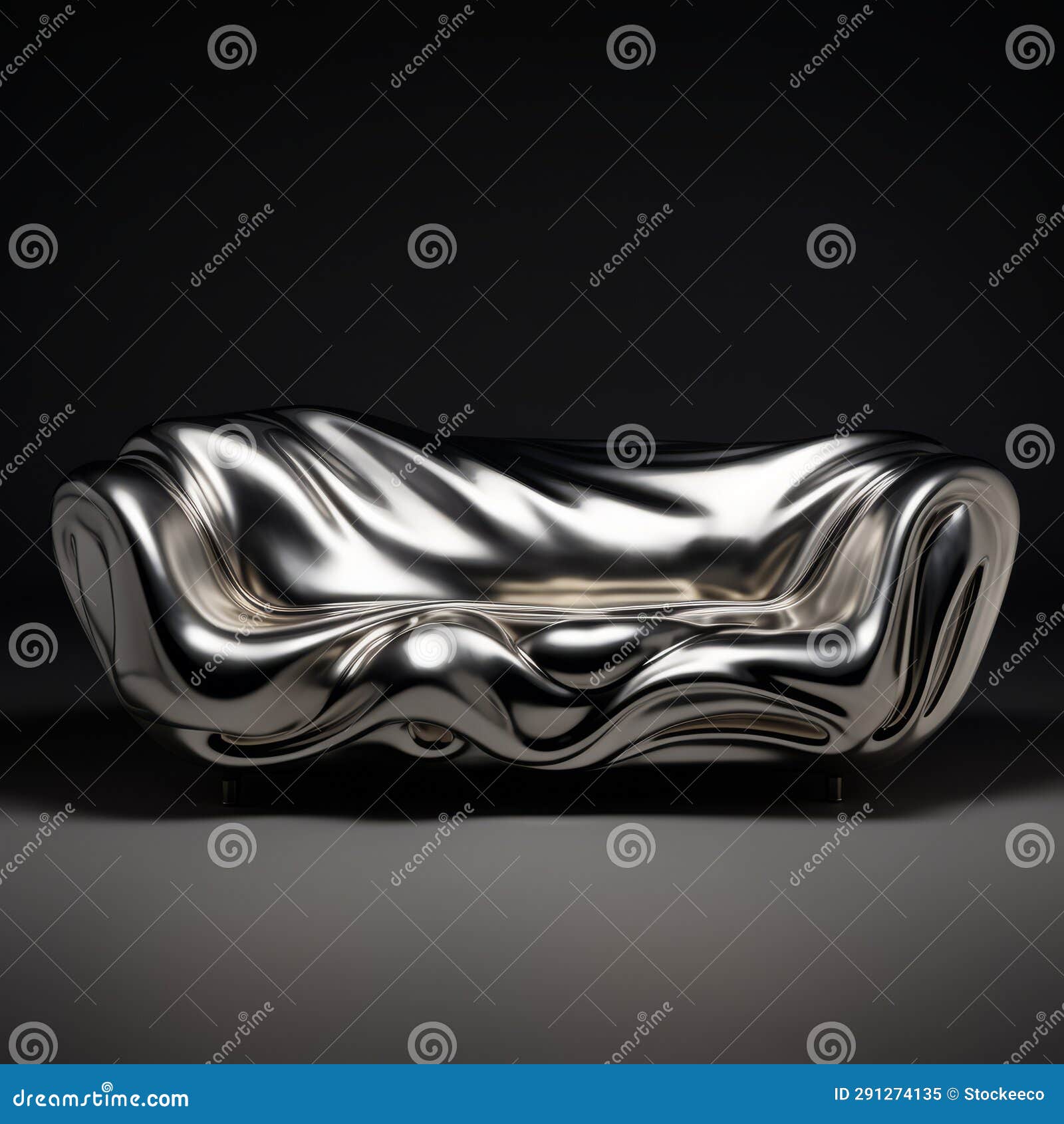Avicii-inspired Silver Couch with Fluid Surrealism Design Stock ...