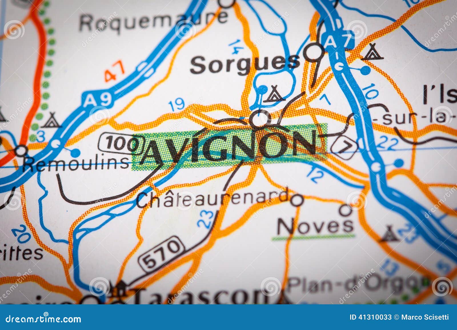 Avignon City On A Road Map Royalty-Free Stock Photo | CartoonDealer.com ...