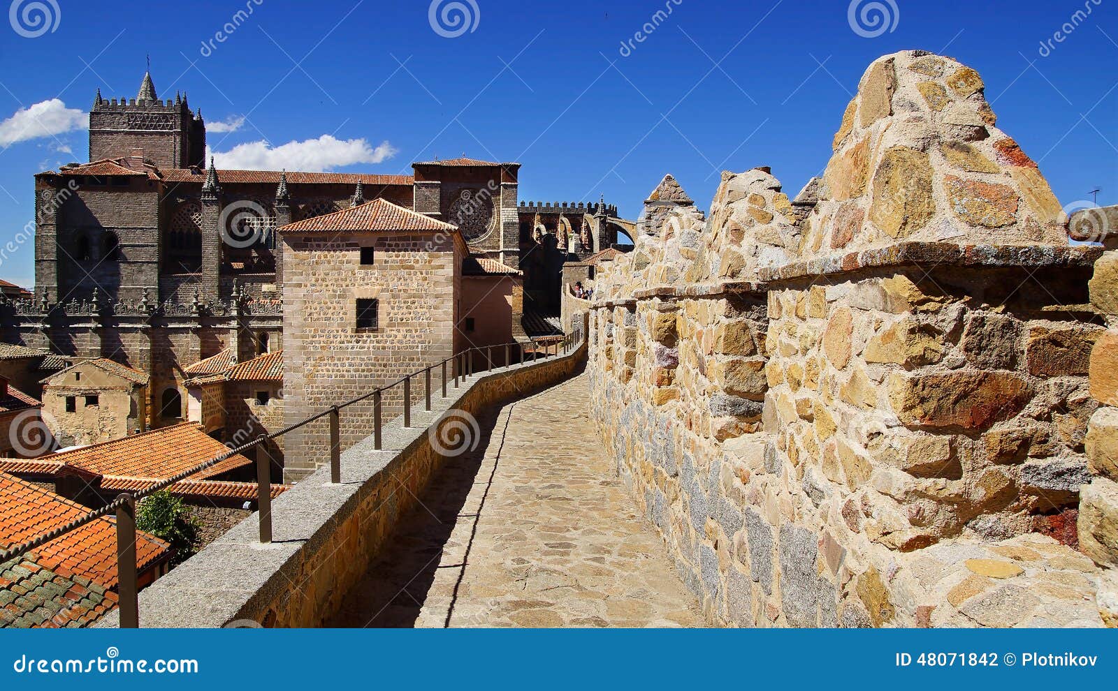 Avila Cathedral. stock photo. Image of fortified, rose - 48071842