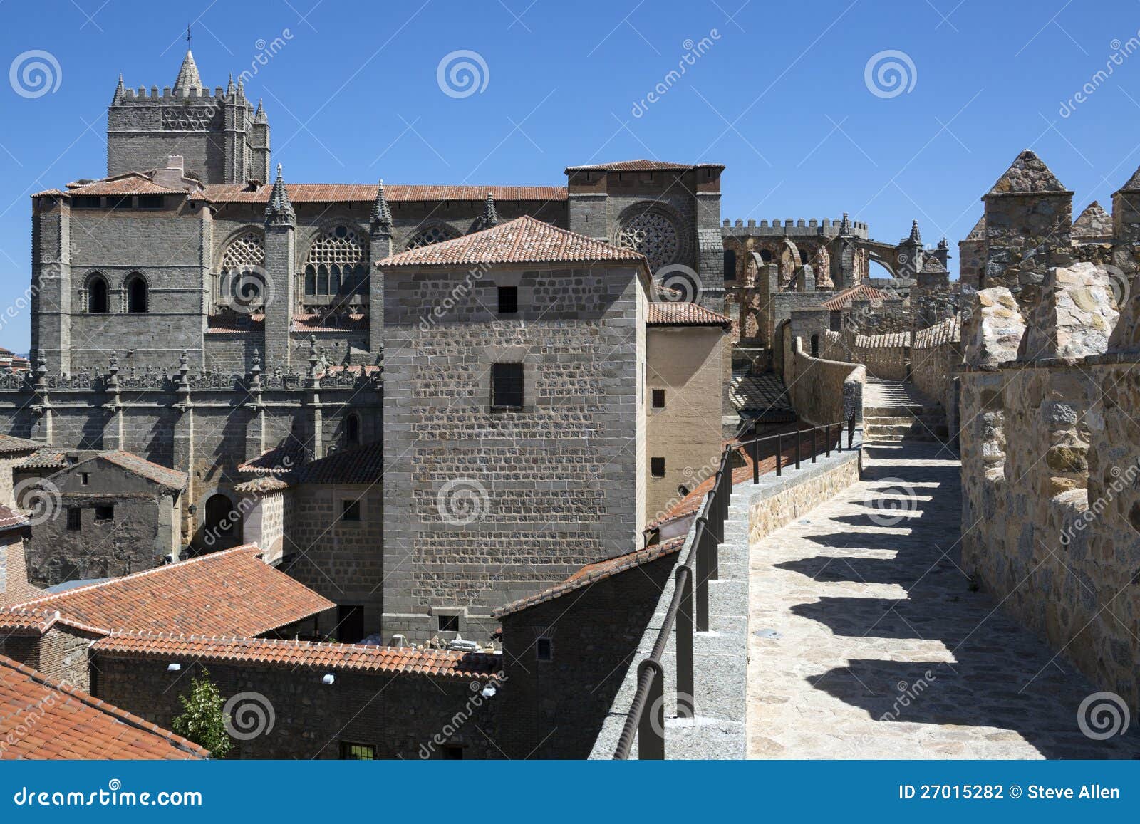 Avila city walls - Spain stock photo. Image of landmark - 27015282