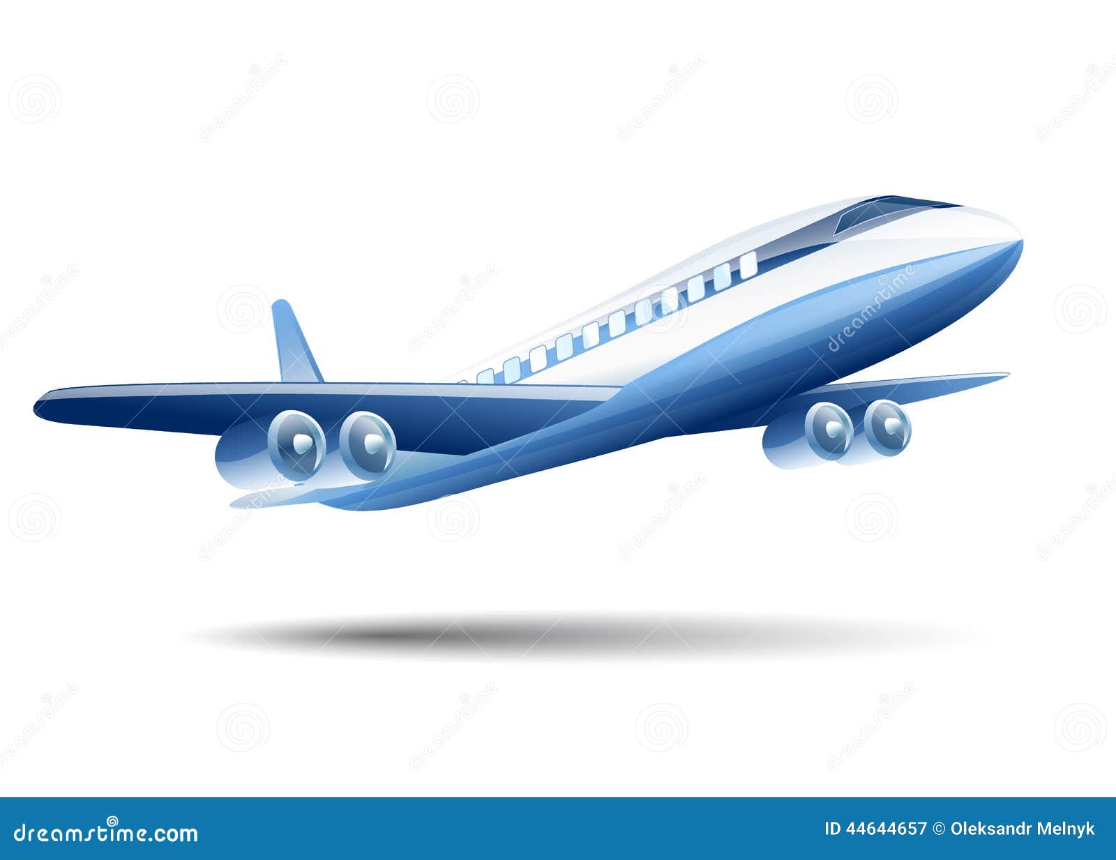 Avion Bleu Sur Un Fond Blanc Illustration de Vecteur - Illustration du ...
