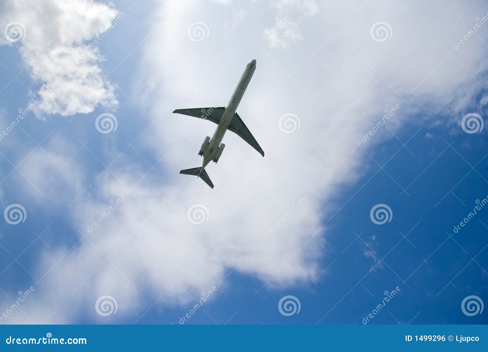 Avion en vol photo stock. Image du avion, horizon, airliner - 1499296