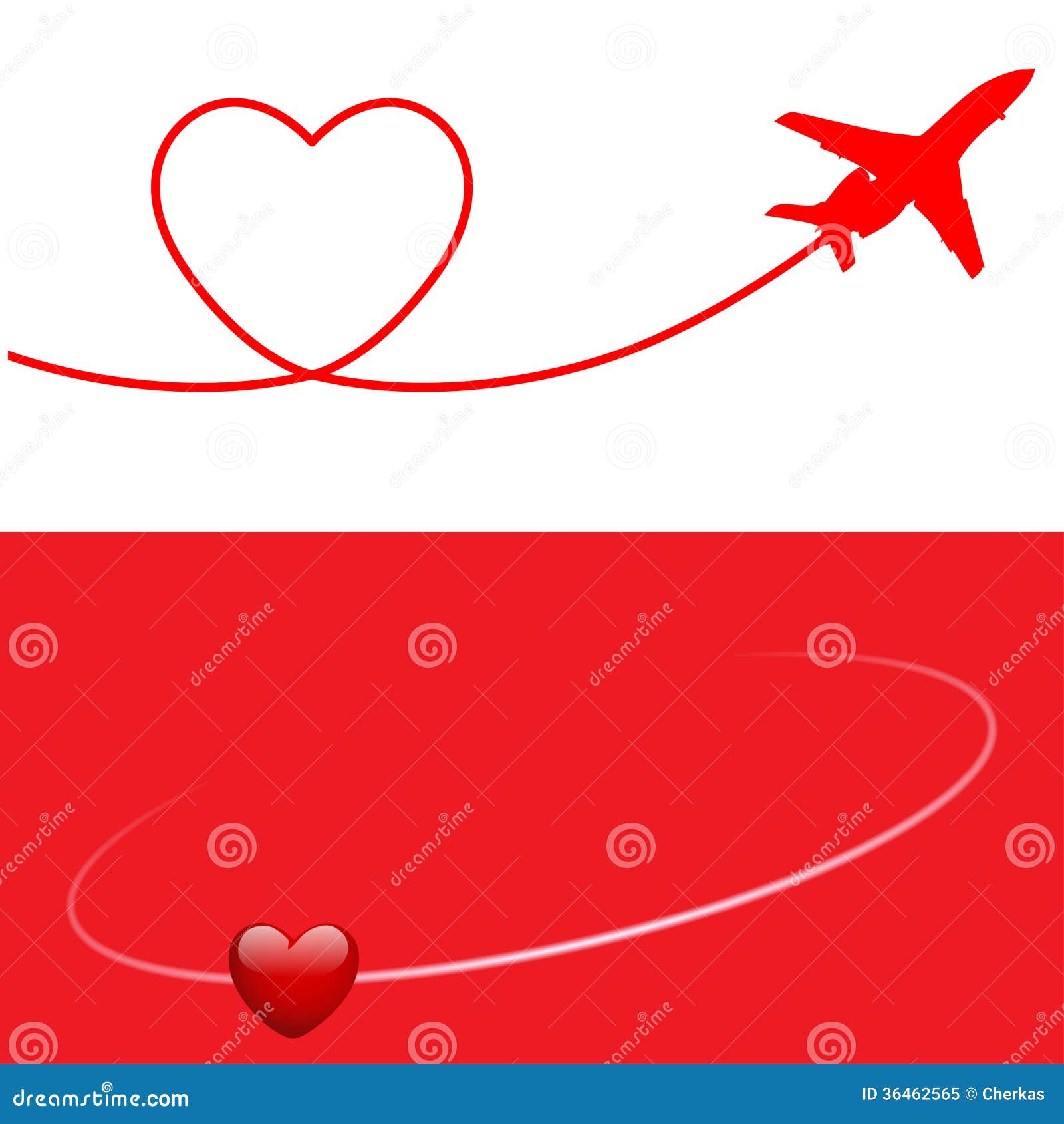 Avion et coeur illustration stock. Illustration du symbole - 36462565