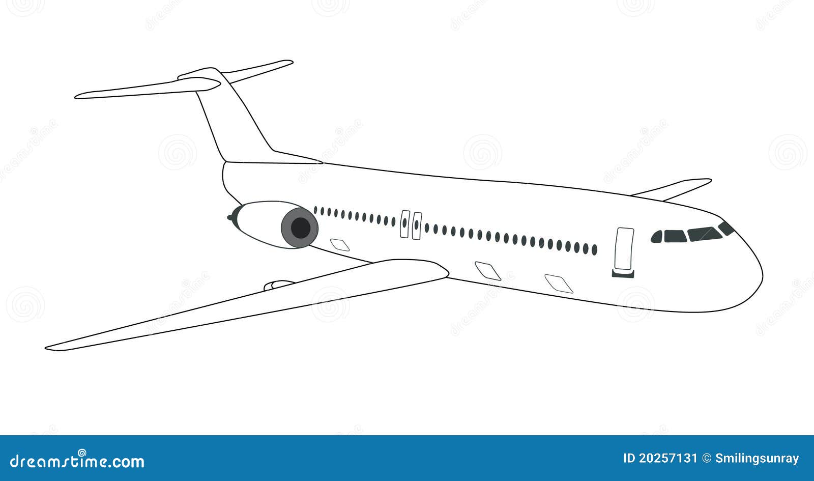 Avion schématique illustration de vecteur. Illustration du mouche ...