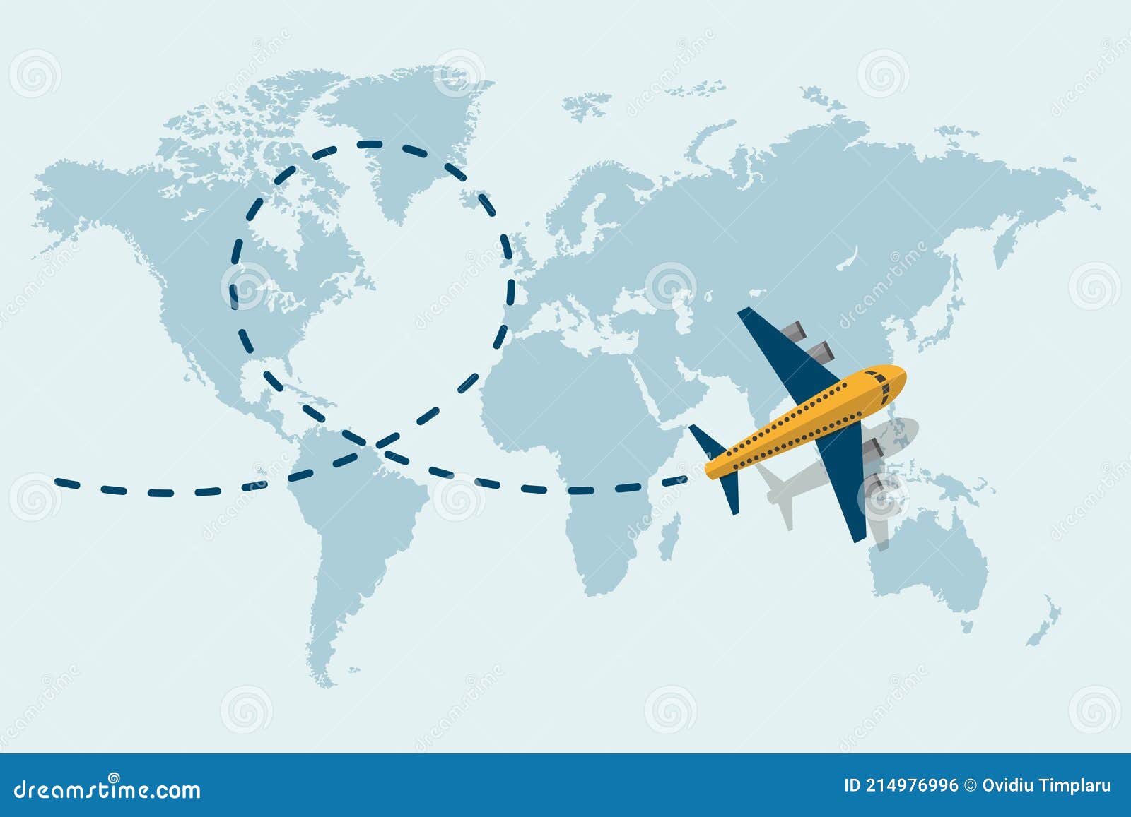 Avion Volant Avec Ligne De Trajectoire De Tiret. Concept De Voyage ... Avion Volant Avec Ligne De Trajectoire De Tiret. Concept De Voyage ...