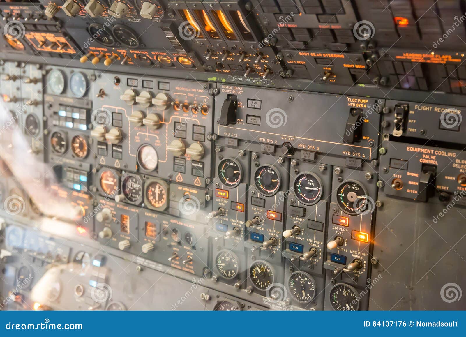 Avionics Dashboard Inside Plane. Stock Photo - Image of interior ...